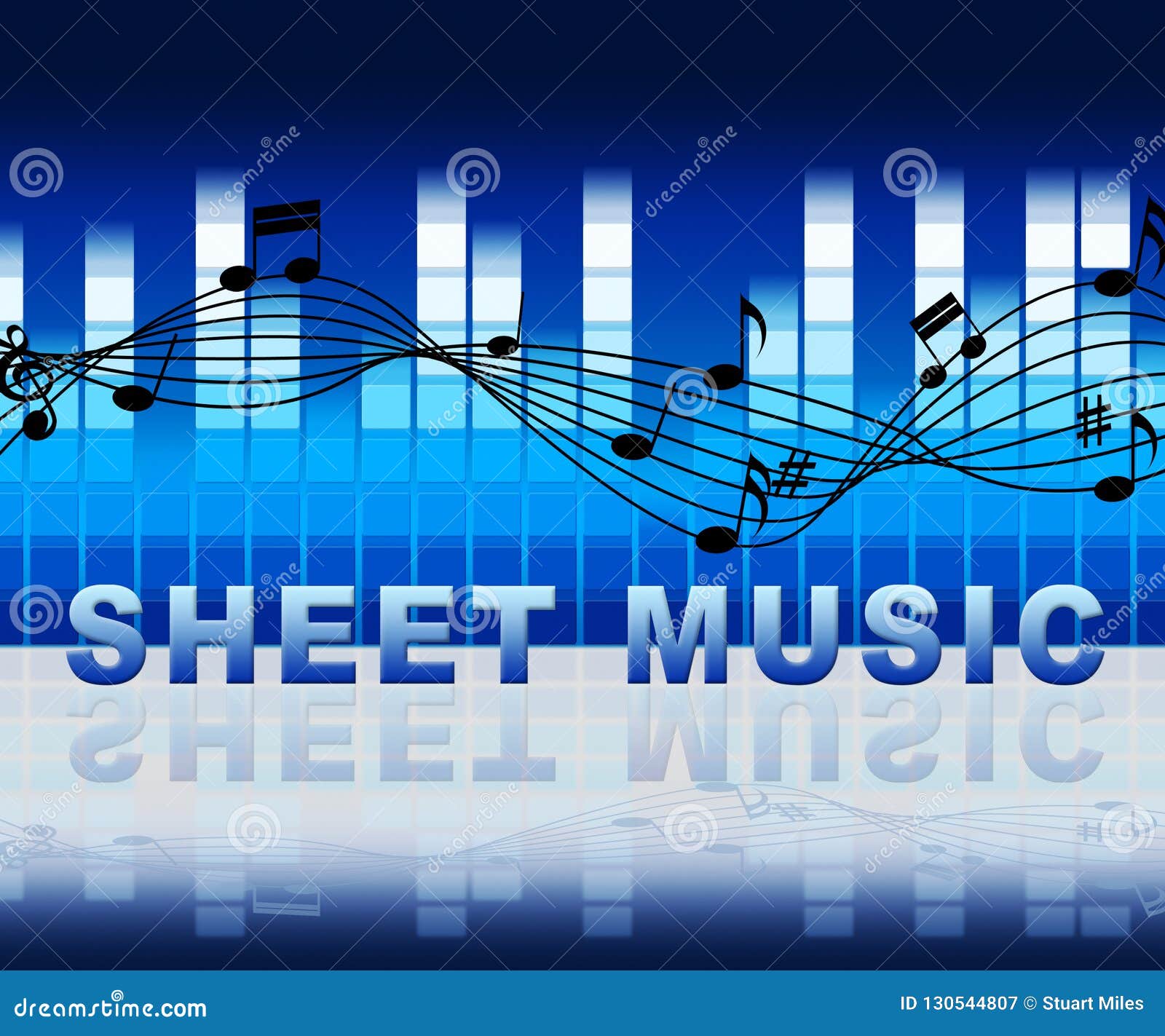 Sheet Music Notation Shows Tunes and Melodies Stock Illustration ...