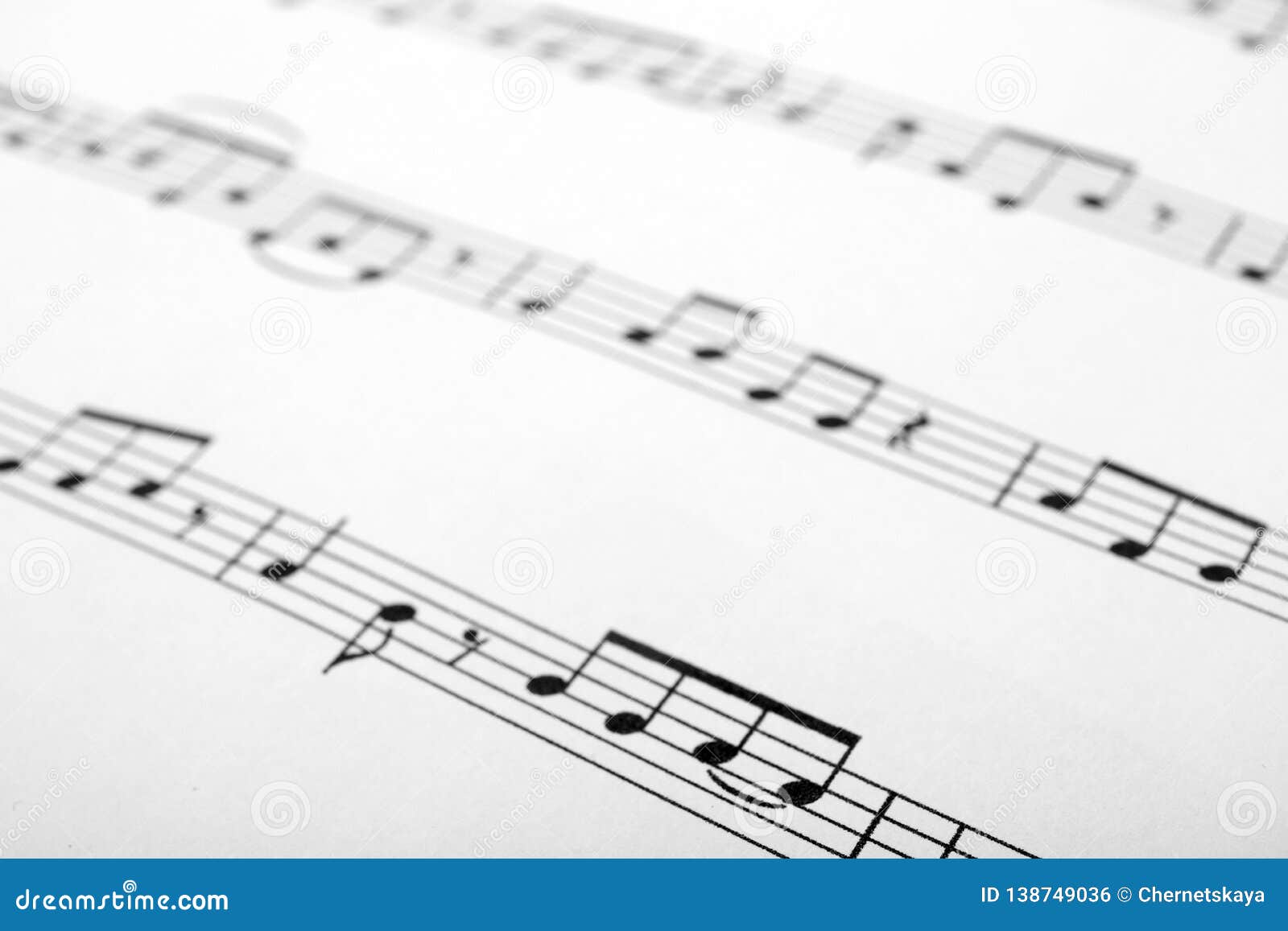 Sheet with Music Notes As Background Stock Photo - Image of lesson ...