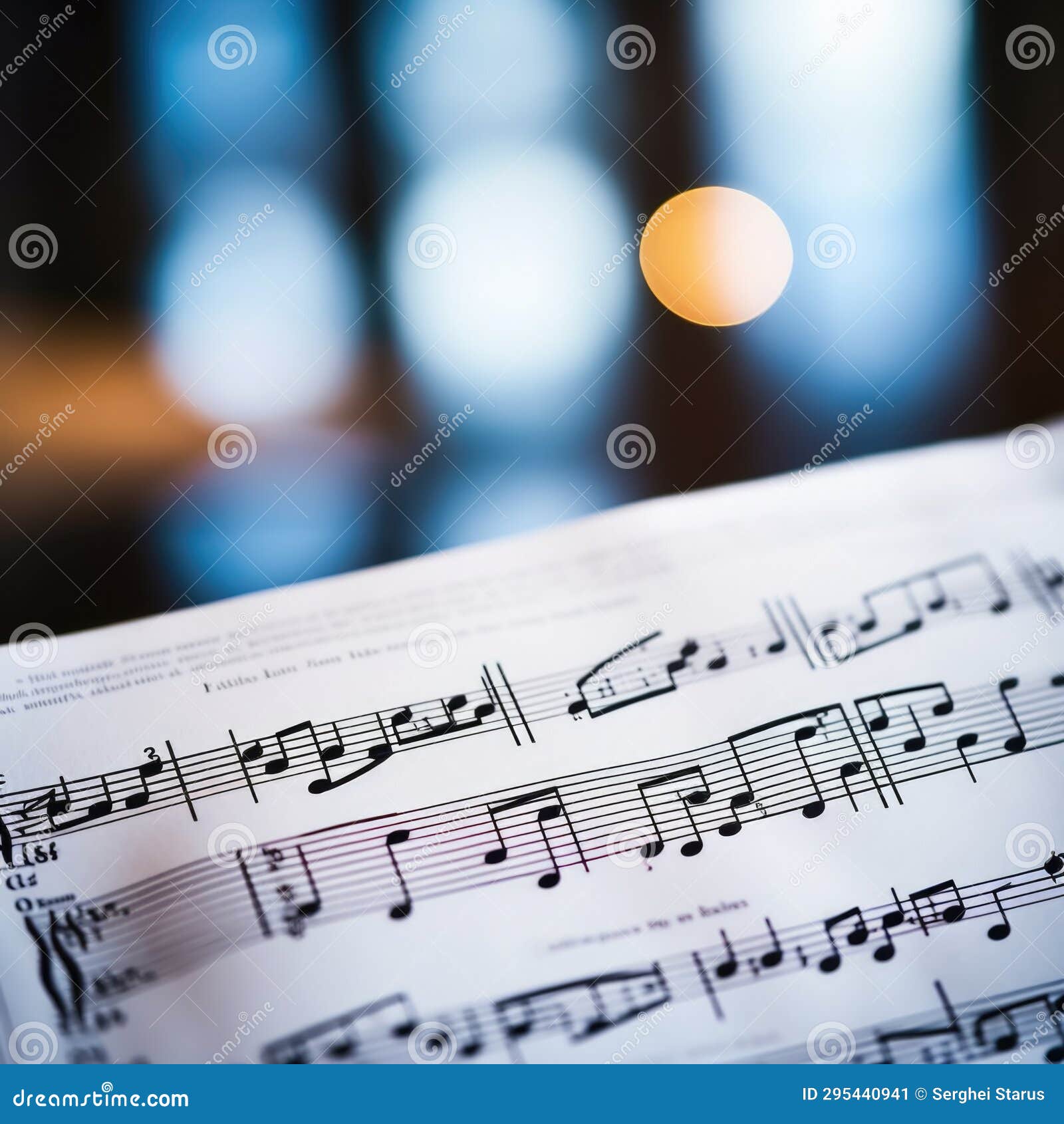 A Sheet of Music is Open on a Table, AI Stock Illustration ...
