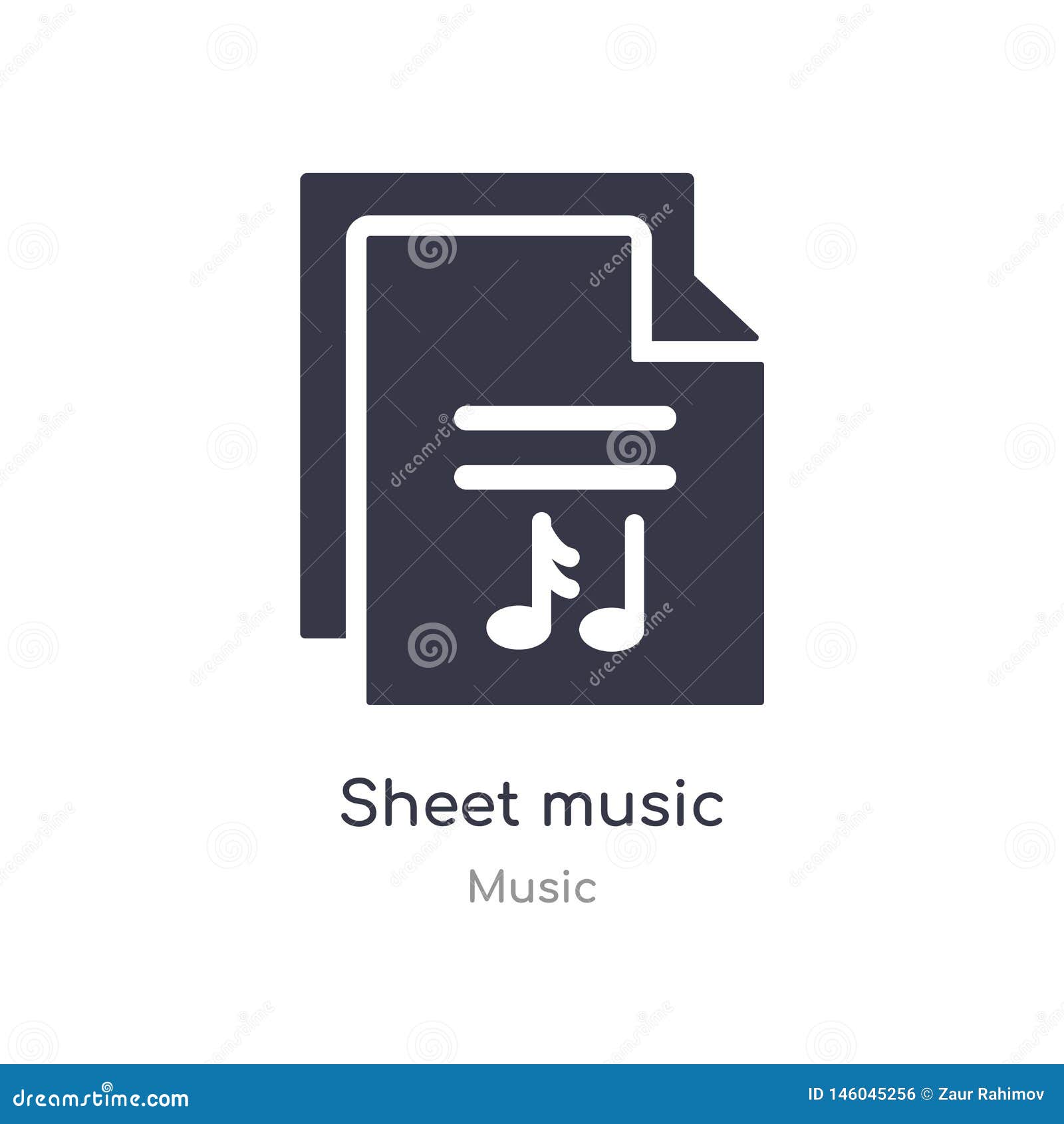 Sheet Music Outline Icon. Isolated Line Vector Illustration from Music ...