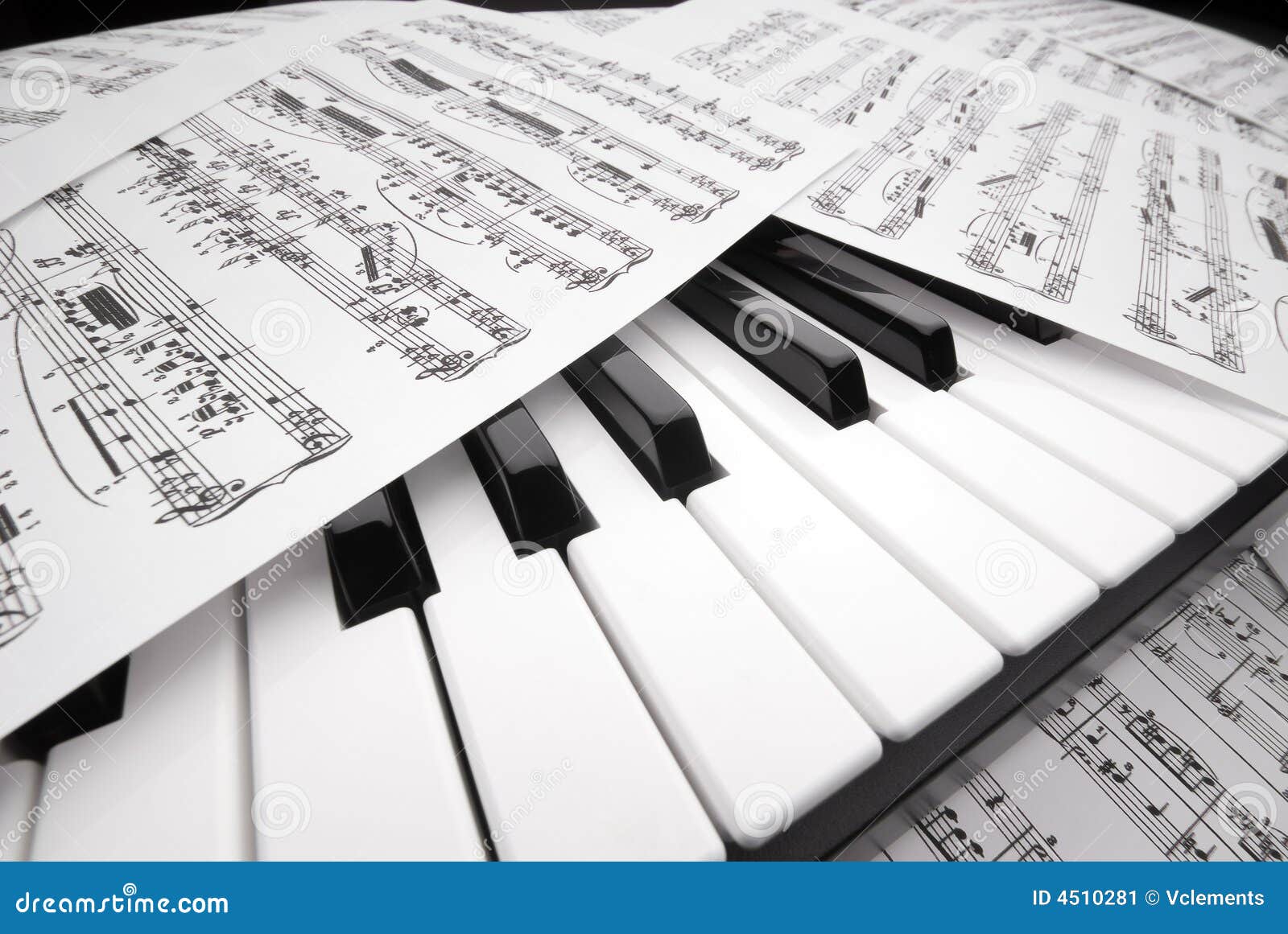 Sheet music on a piano stock image. Image of keyboard - 4510281