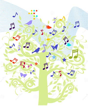 Sheet music tree stock vector. Illustration of singing - 14043688