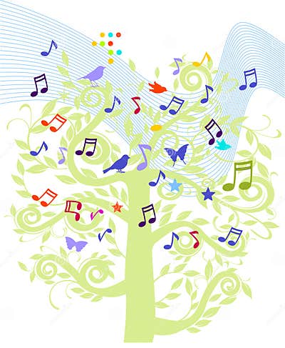 Sheet music tree stock vector. Illustration of singing - 14043688