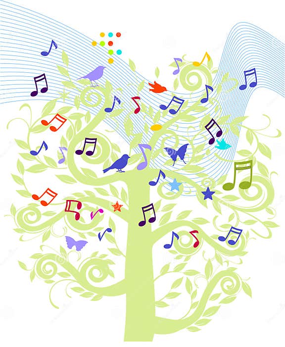 Sheet music tree stock vector. Illustration of singing - 14043688