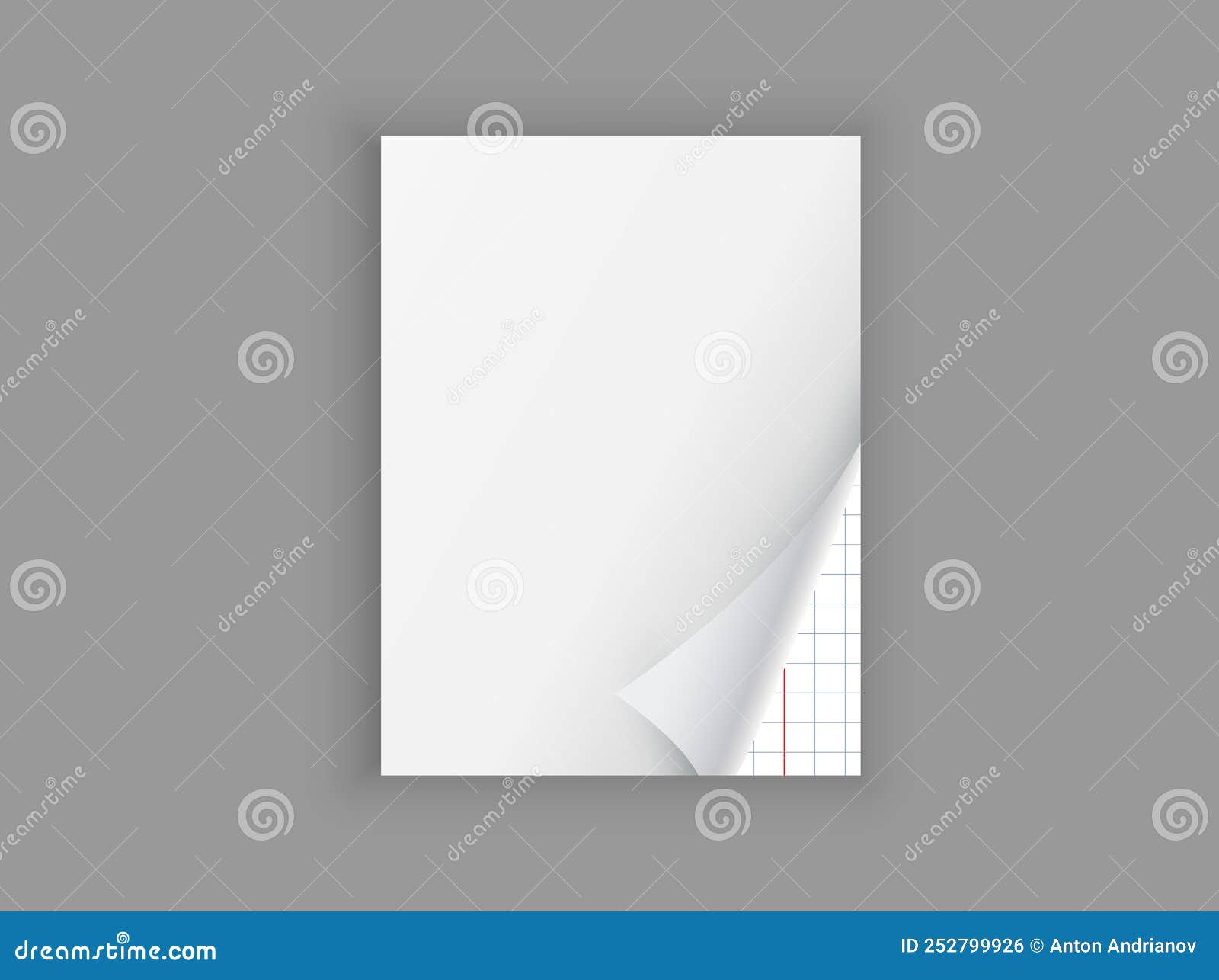 Sheet With Turned Corner .Sheet Of Notebook Paper Blank Vector ...