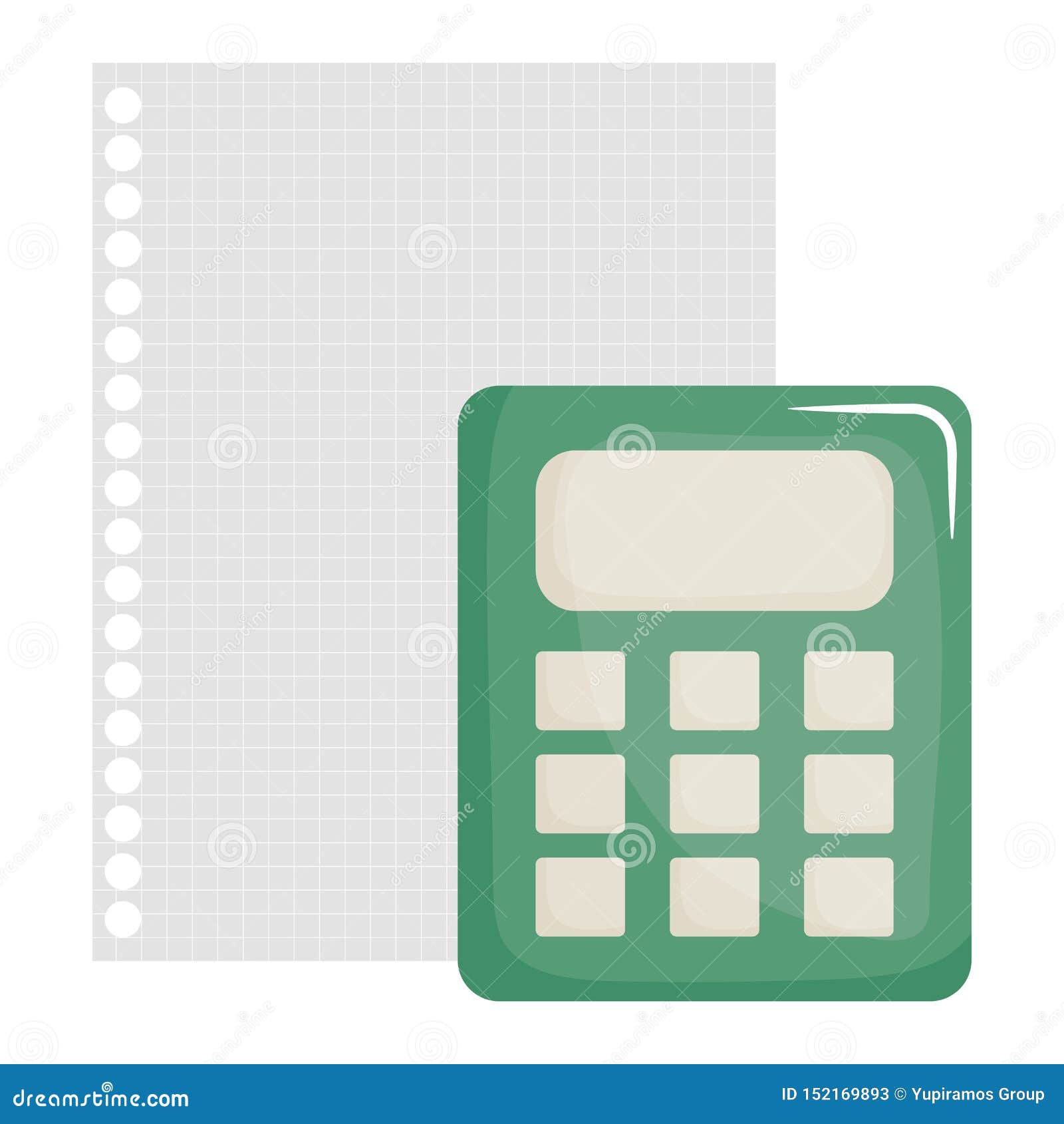 Sheet of Notebook Paper with Calculator Stock Vector - Illustration of ...