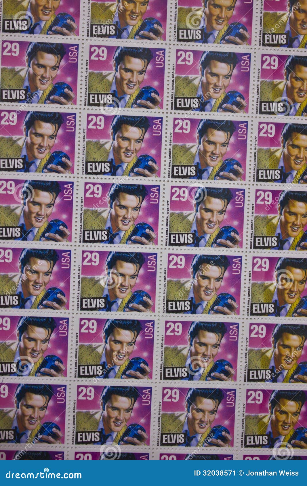 A Sheet of Old Elvis Presley Stamps Editorial Photo - Image of letter ...