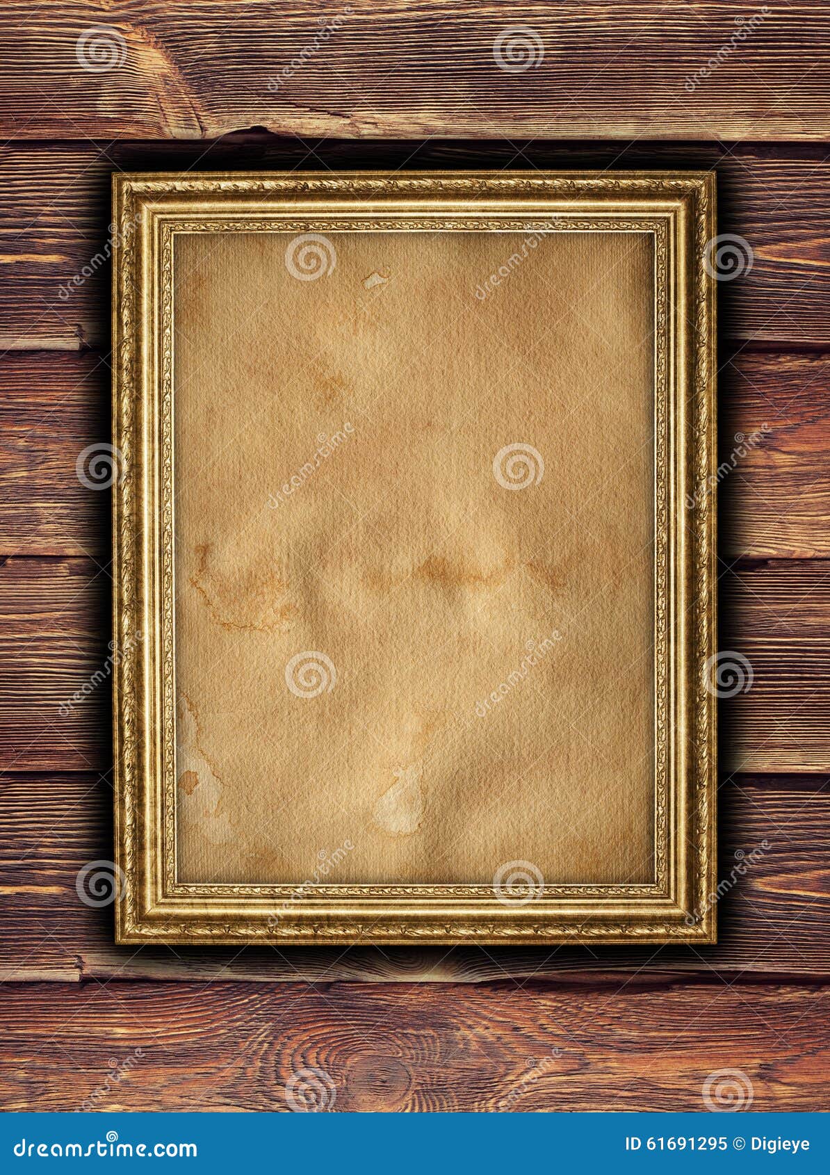 Sheet of Old Paper in Picture Frame Stock Image - Image of template ...
