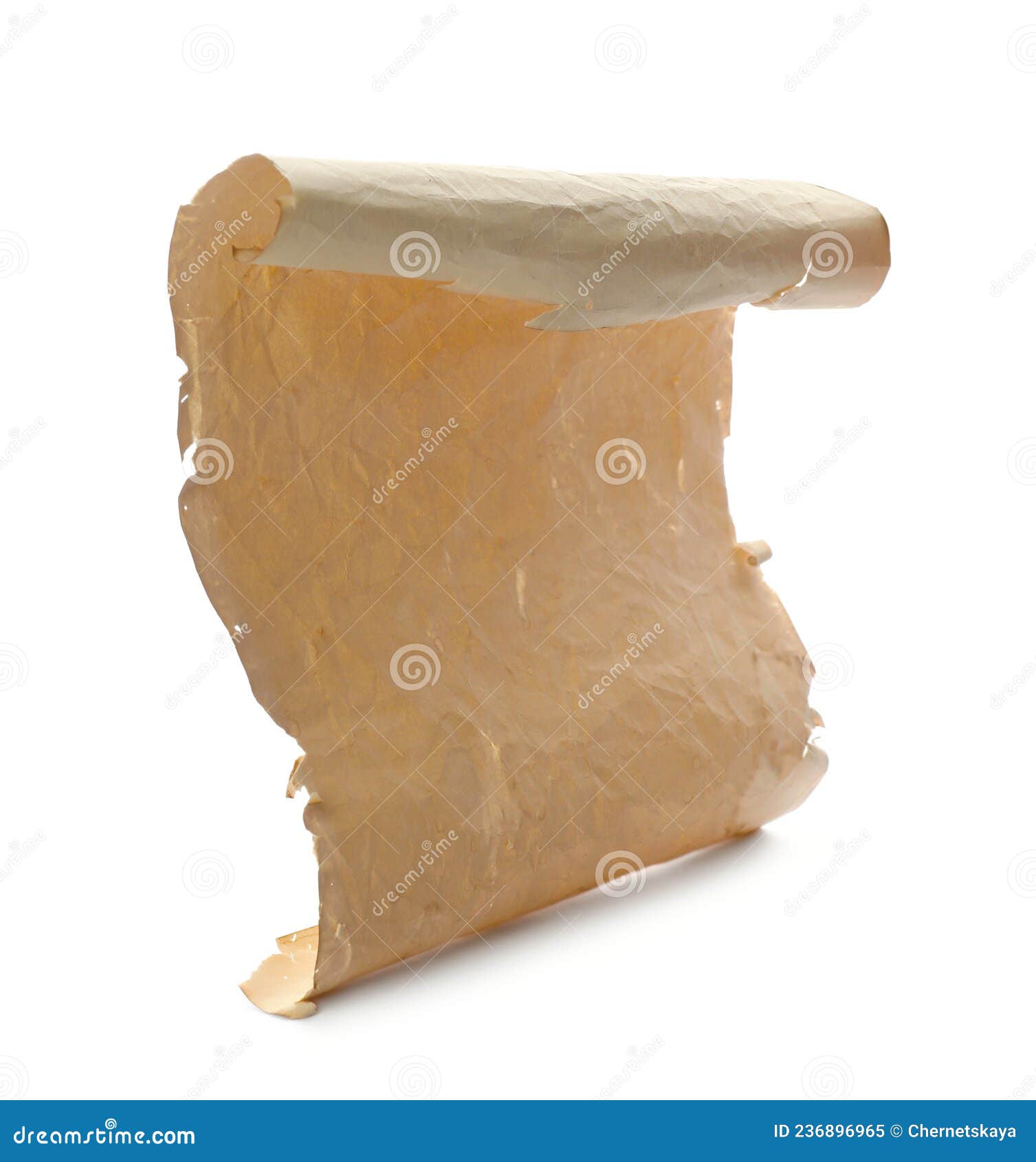 Sheet of Old Parchment Paper Isolated on White Stock Image - Image of ...