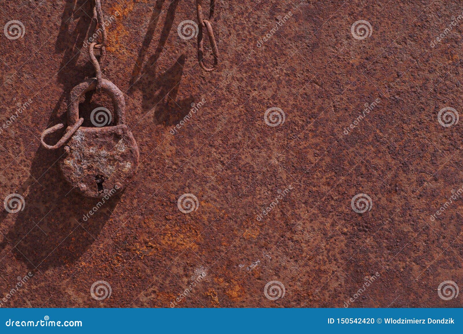 Corrosion of Metal Objects. Sheet, Padlock and Chain Stock Photo ...
