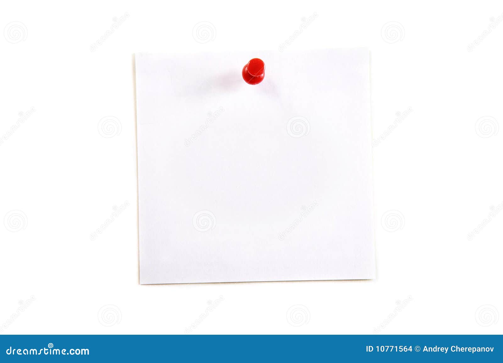 A Sheet of Paper Attached by a Thumbtack Stock Photo - Image of close ...