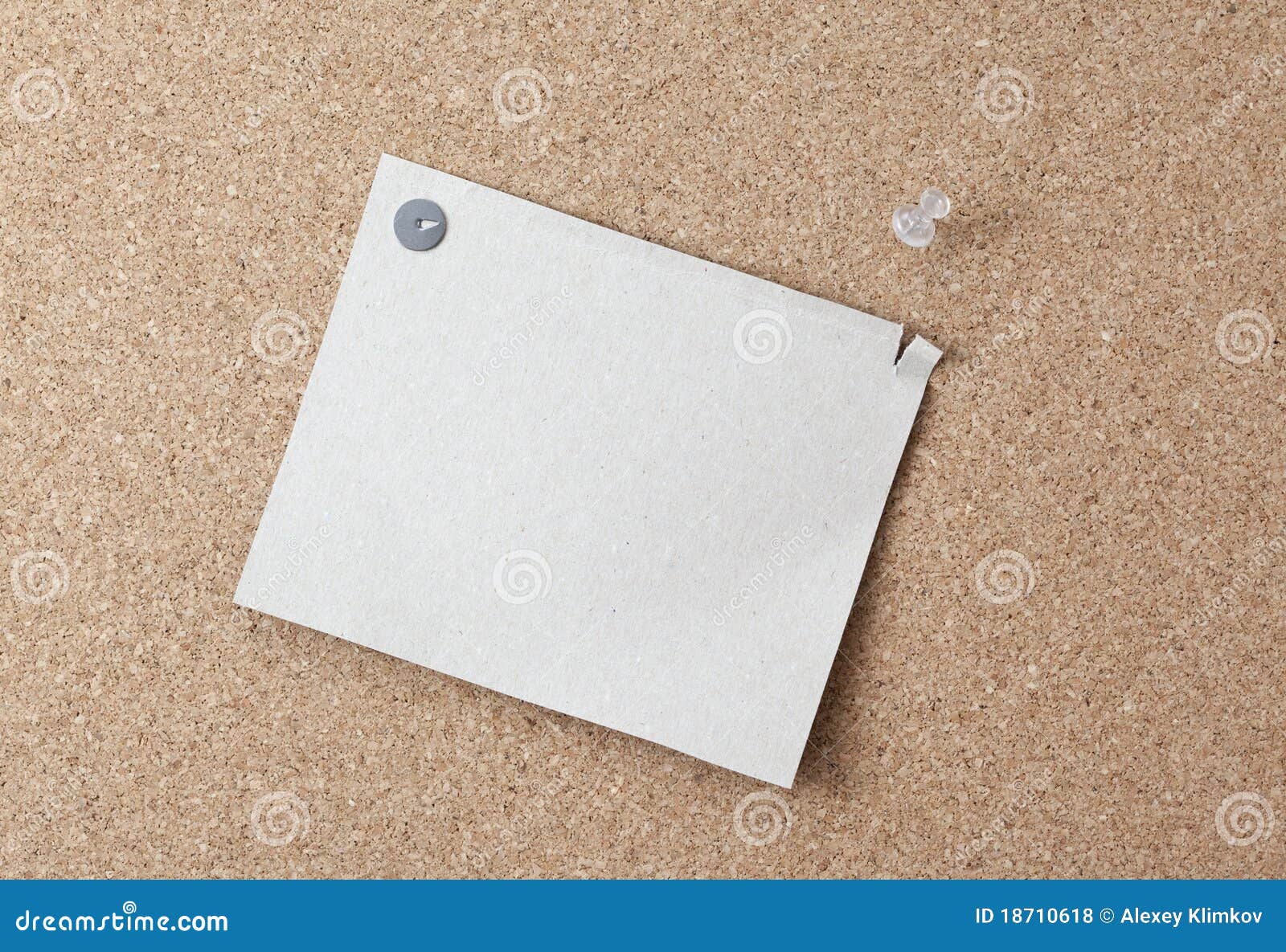 Sheet of Paper Attached To a Pushpin Noticeboard. Stock Photo - Image ...