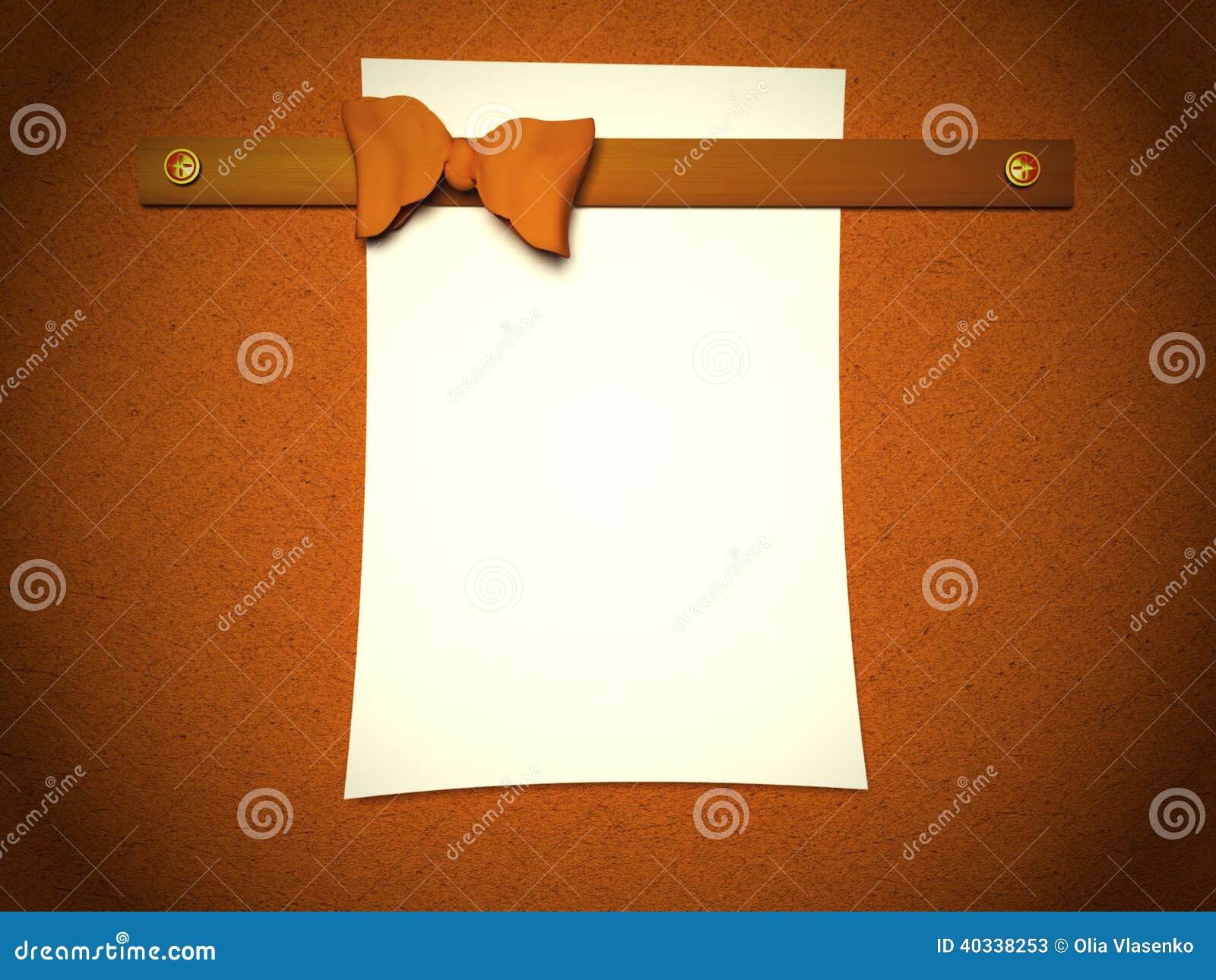 Sheet of Paper Attached To the Wall Stock Illustration - Illustration ...