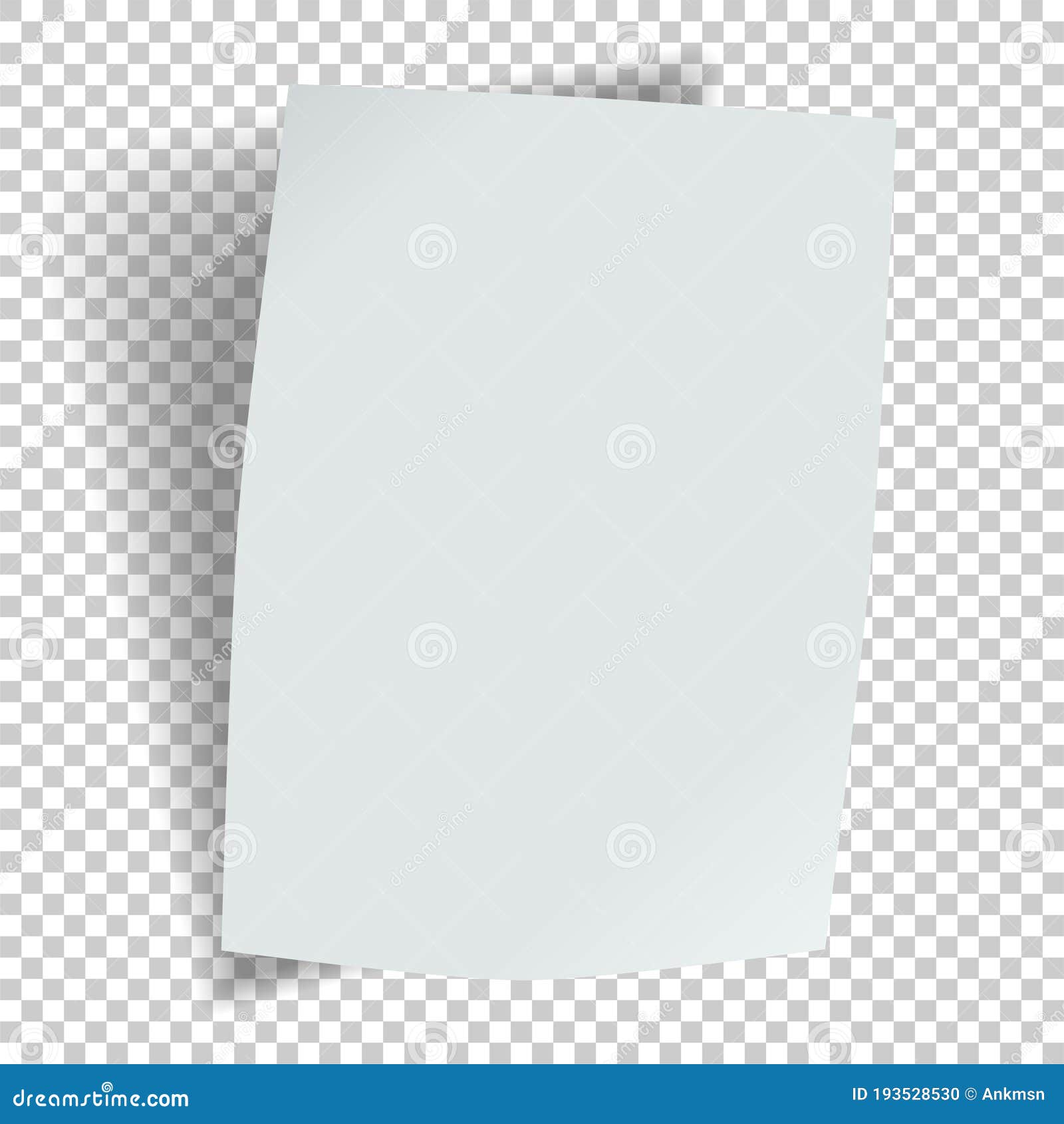Sheet of Paper with a Bend and Shadow. Vector Illustration Stock Vector ...