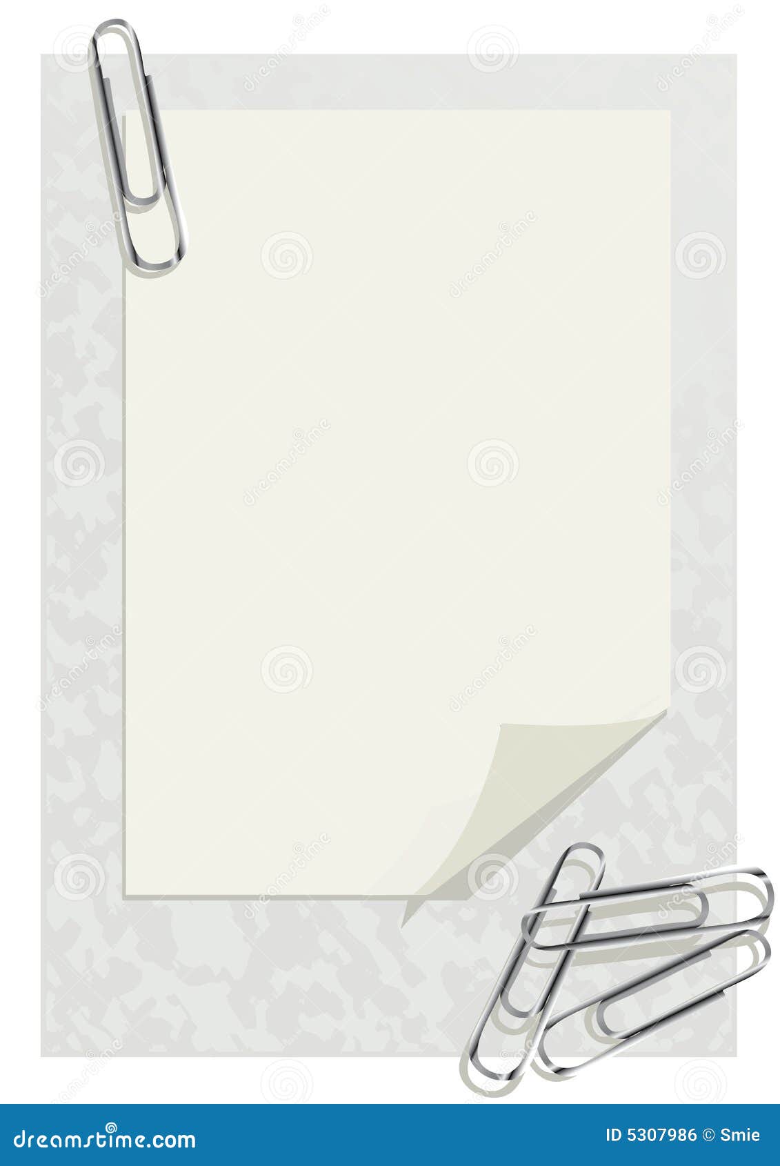 Sheet of a paper and clips stock vector. Illustration of materials ...