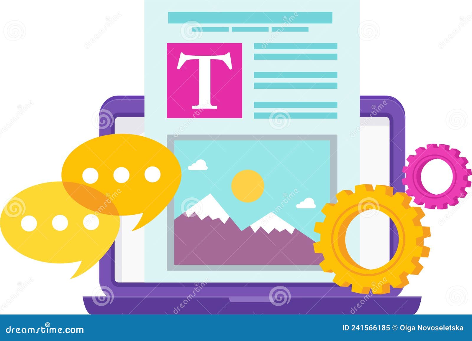 Sheet of Paper and Computer. Content Infographics Icon Stock Vector ...