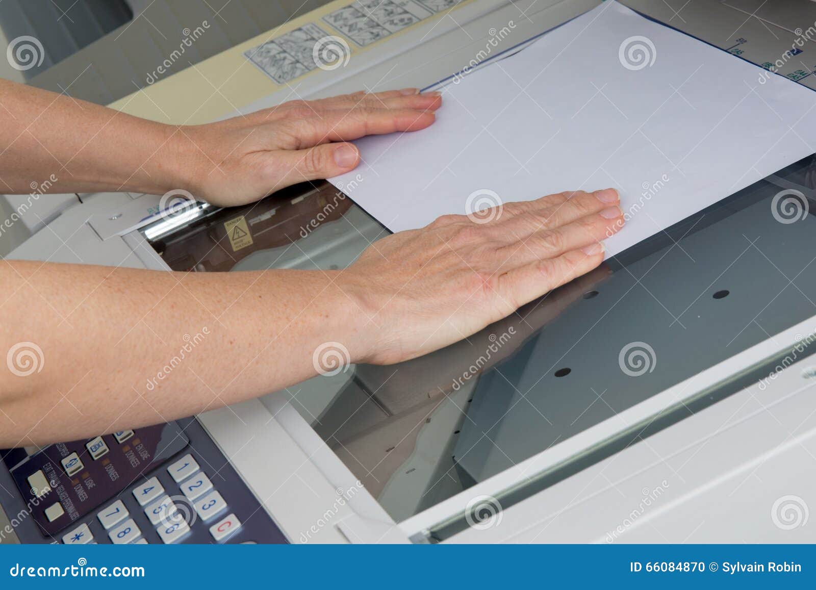 Sheet of Paper into Copying Device Stock Photo - Image of device, print ...