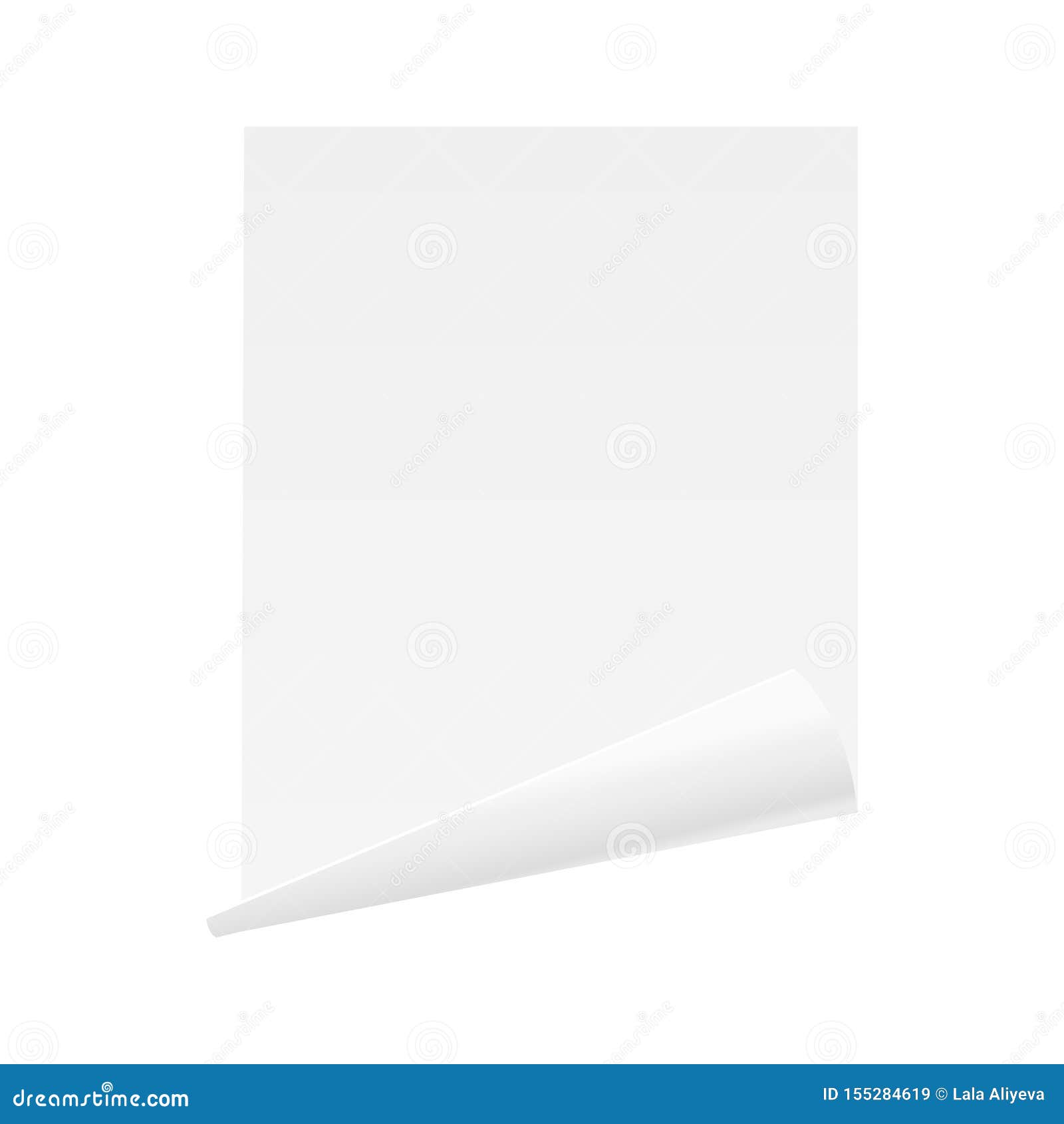 Sheet of Paper with Curved Corner. Vector Stock Vector - Illustration ...