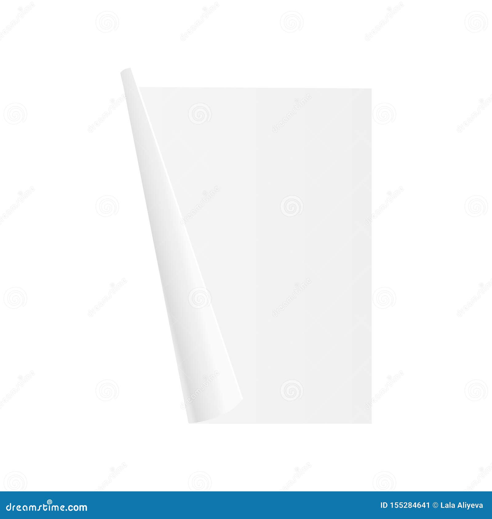 Sheet of Paper with Curved Corner. Vector Stock Vector - Illustration ...