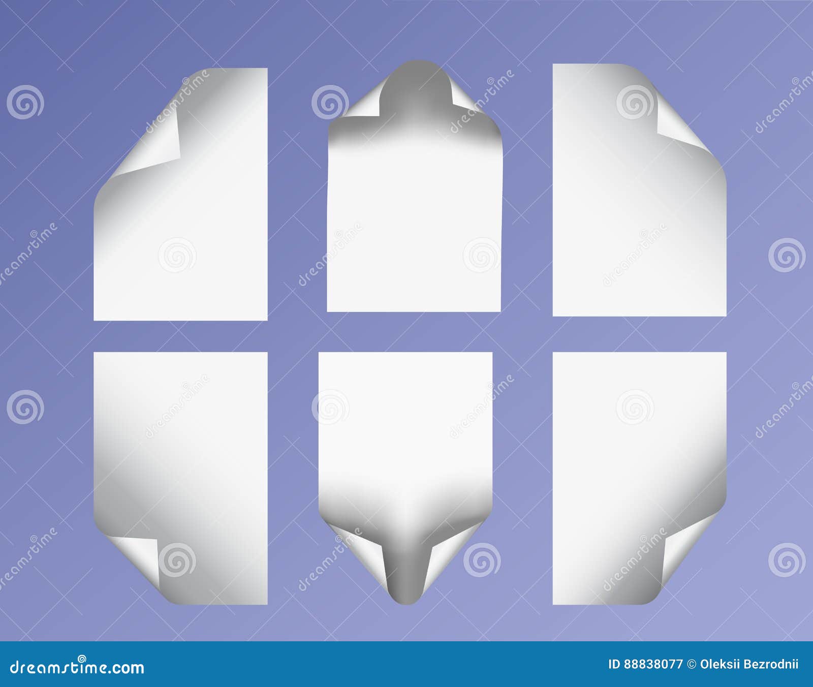 Sheet of paper with curved stock vector. Illustration of corner - 88838077