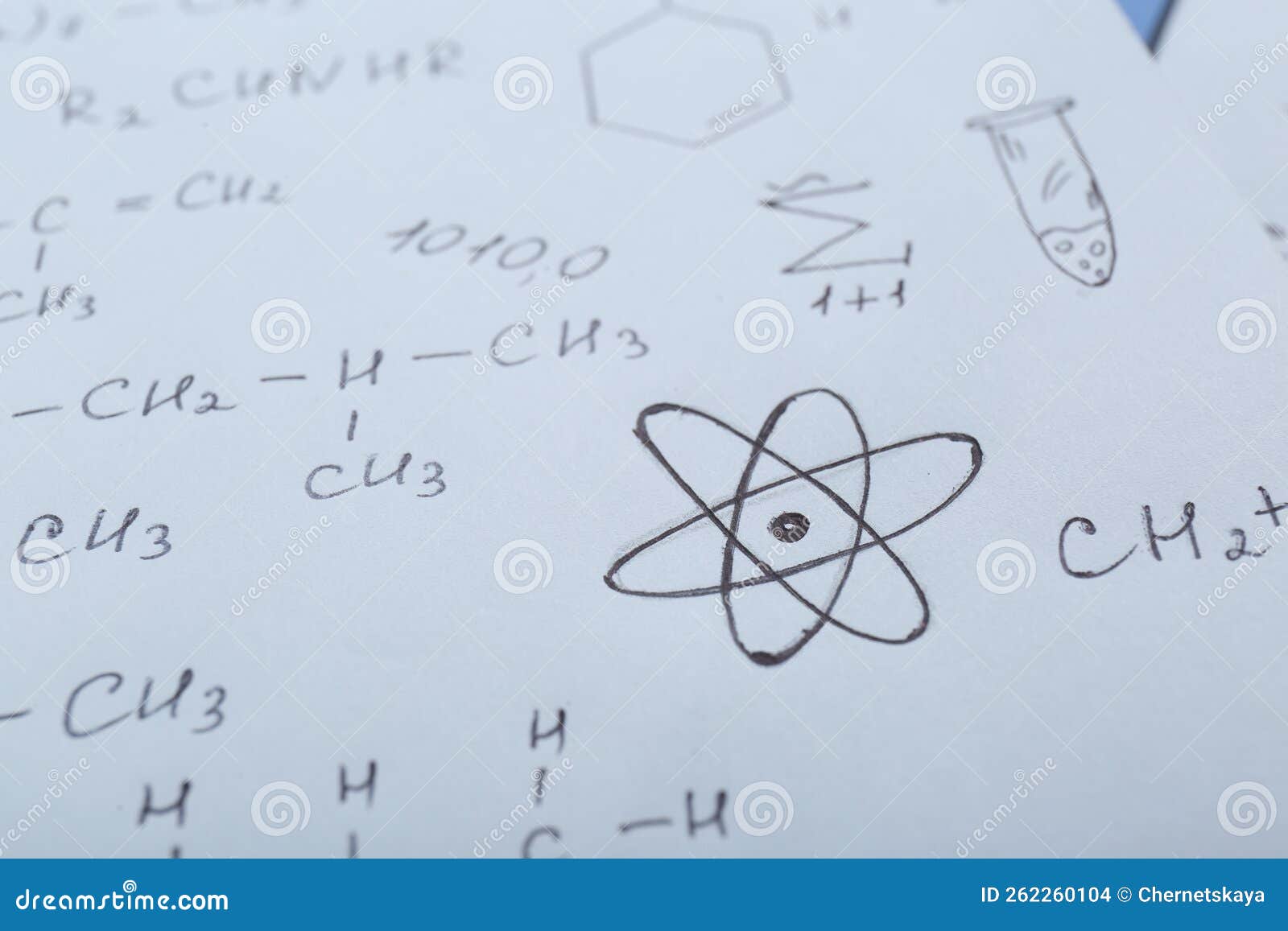 Sheet of Paper with Different Mathematical Formulas, Closeup Stock ...