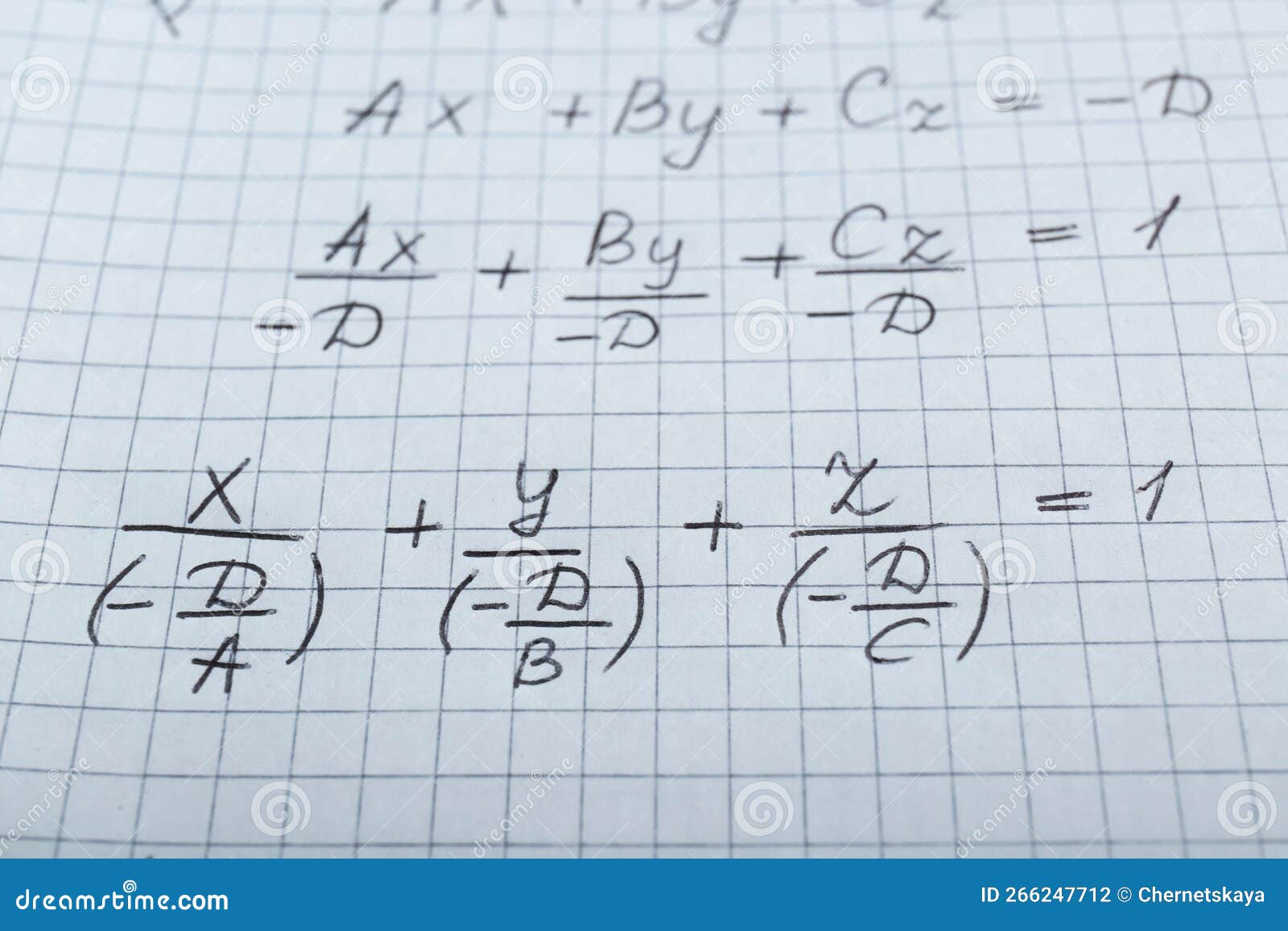Sheet of Paper with Different Mathematical Formulas, Closeup Stock ...