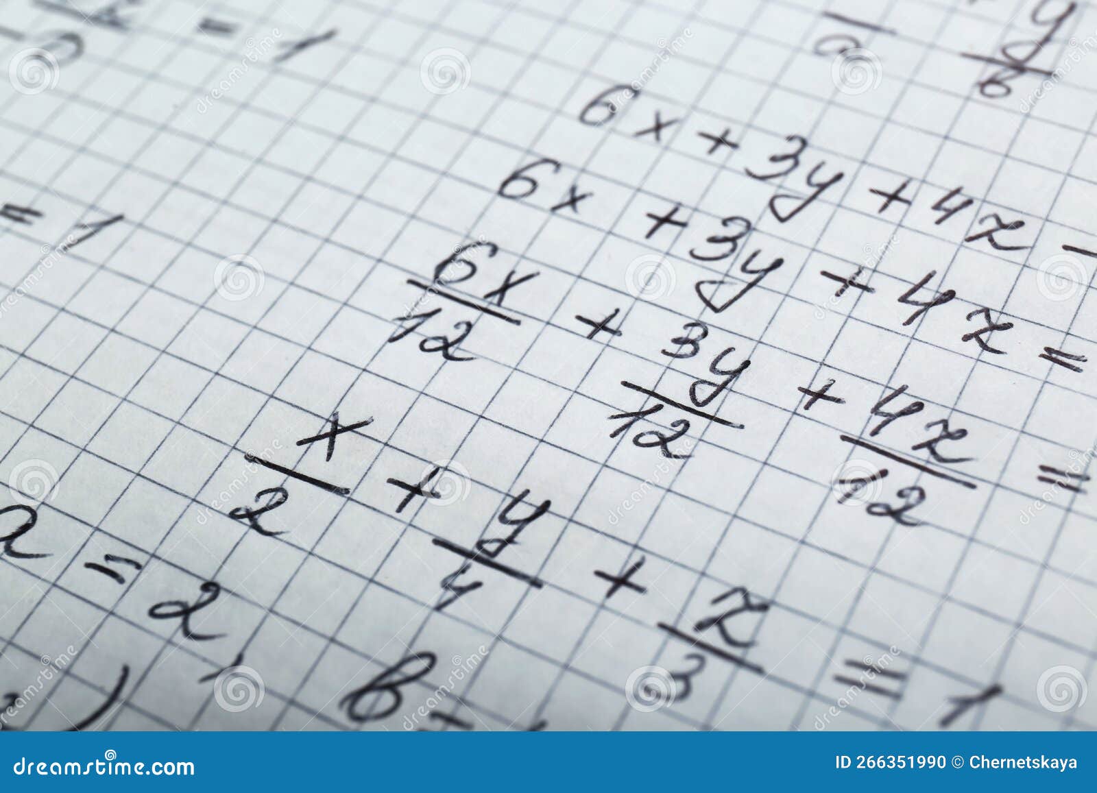 Sheet of Paper with Different Mathematical Formulas, Closeup Stock ...