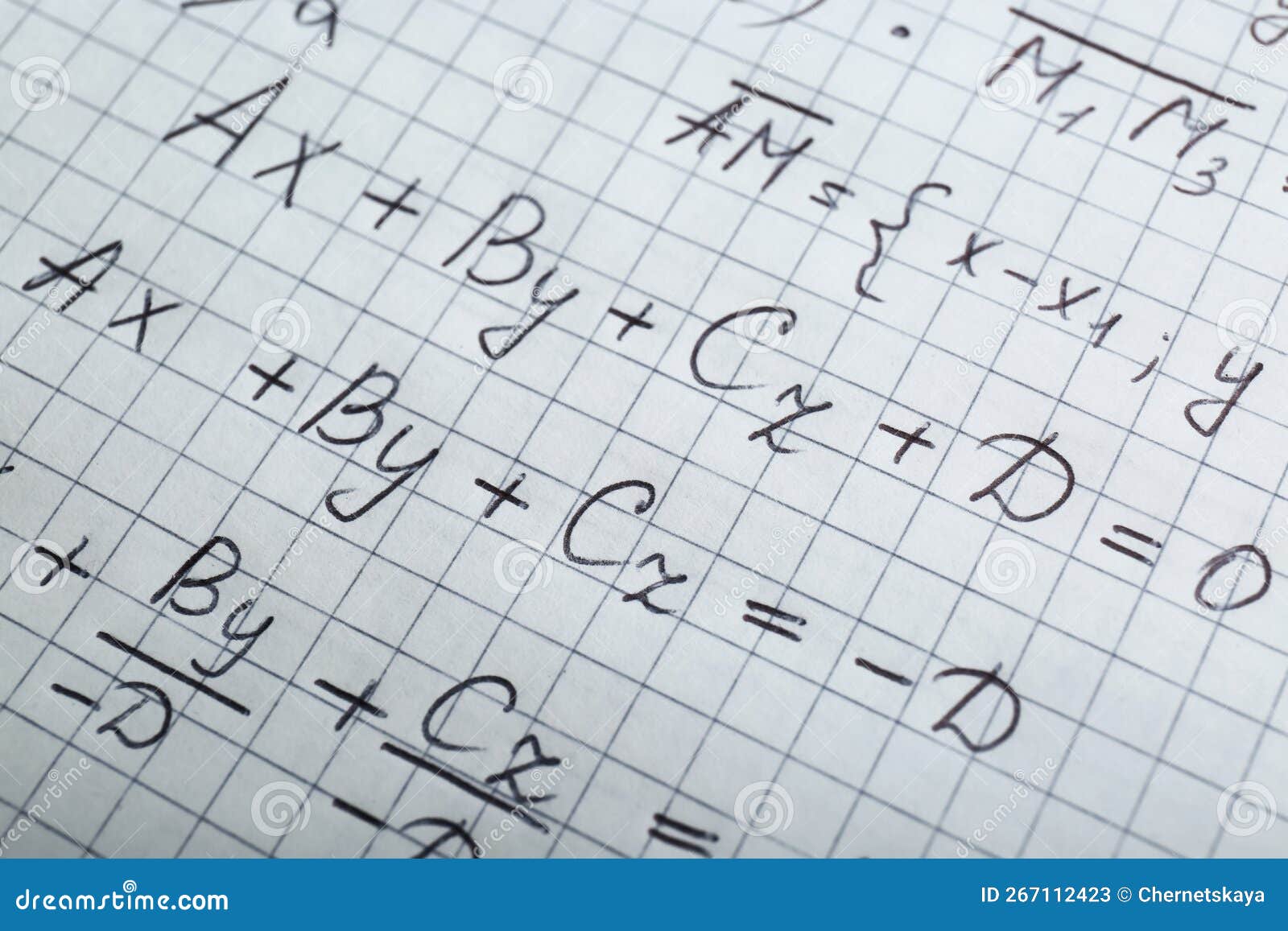 Sheet of Paper with Different Mathematical Formulas, Closeup Stock ...