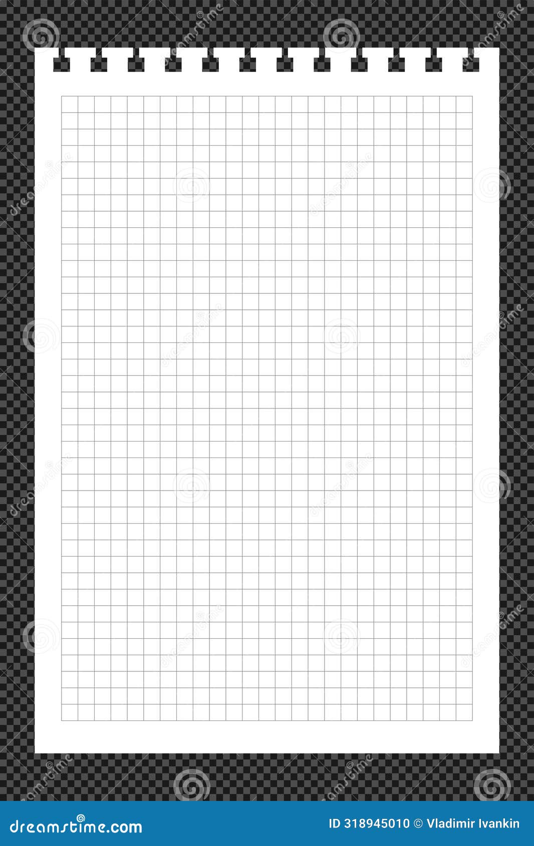 Sheet Paper Empty Style Checkered Background Stock Vector ...