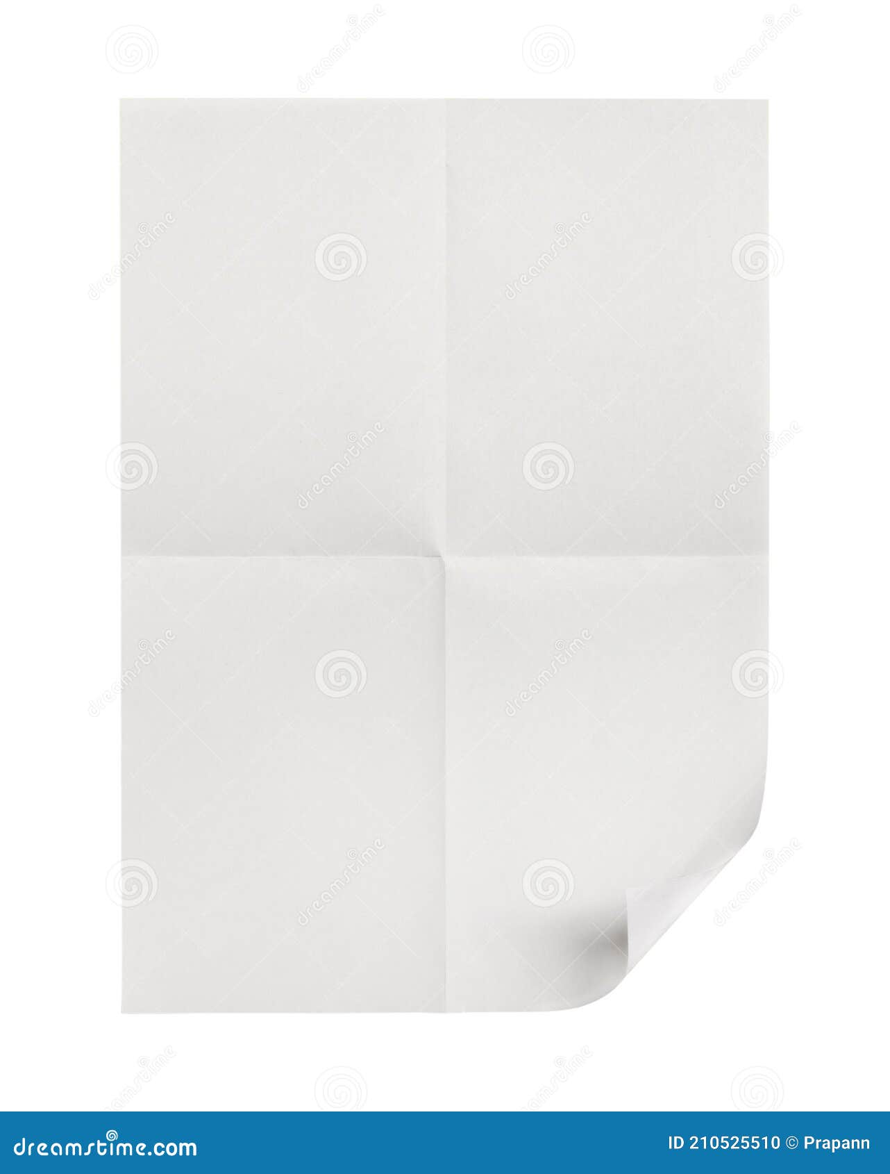 Sheet of Paper Fold Isolated on White Stock Photo - Image of fold ...