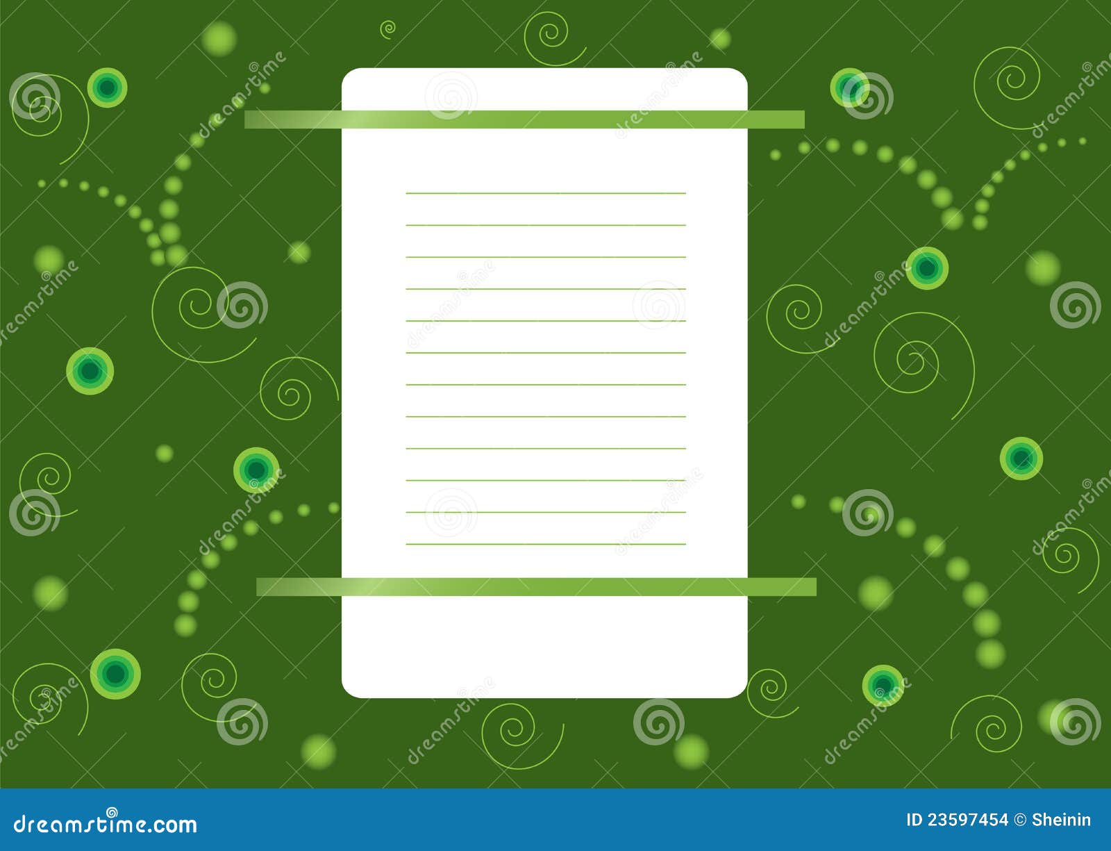 Sheet of Paper on a Green Background Stock Vector - Illustration of ...