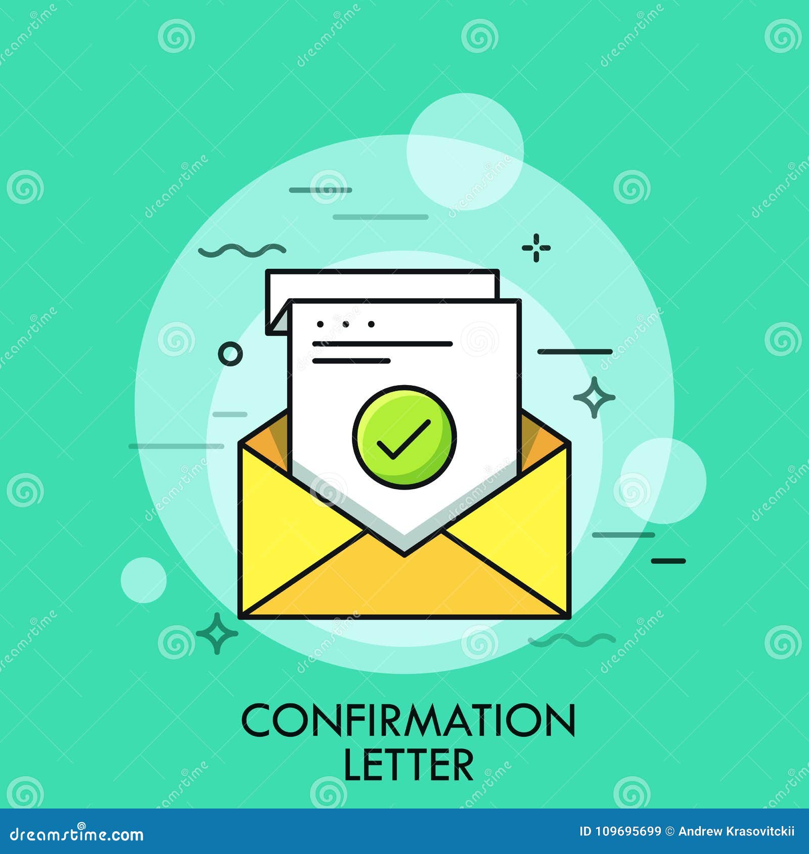 Sheet of Paper with Green Check Mark Inside Envelope. Concept of ...