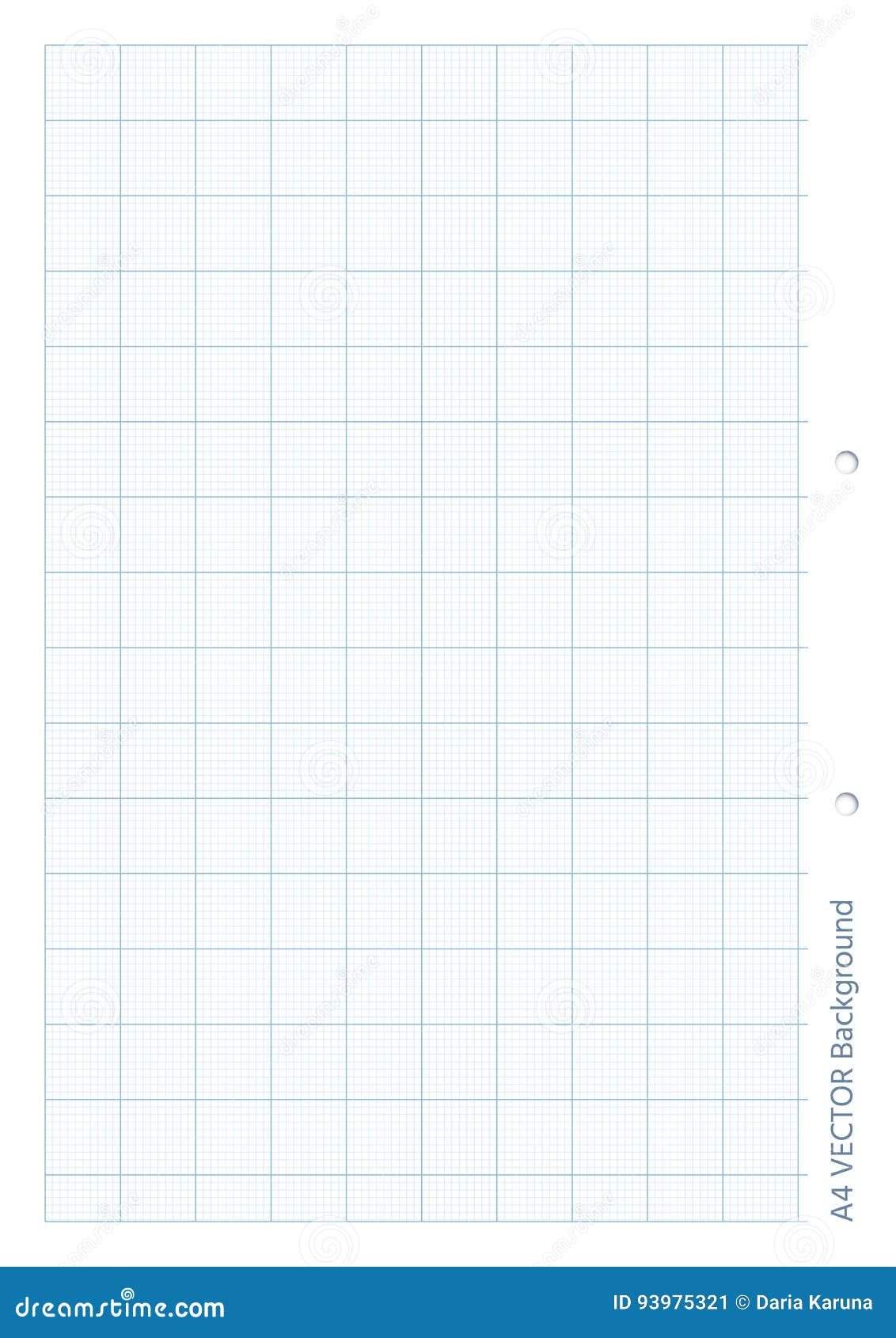 A Sheet of Paper with a Grid of Lines. Hole-punching Stock Vector ...
