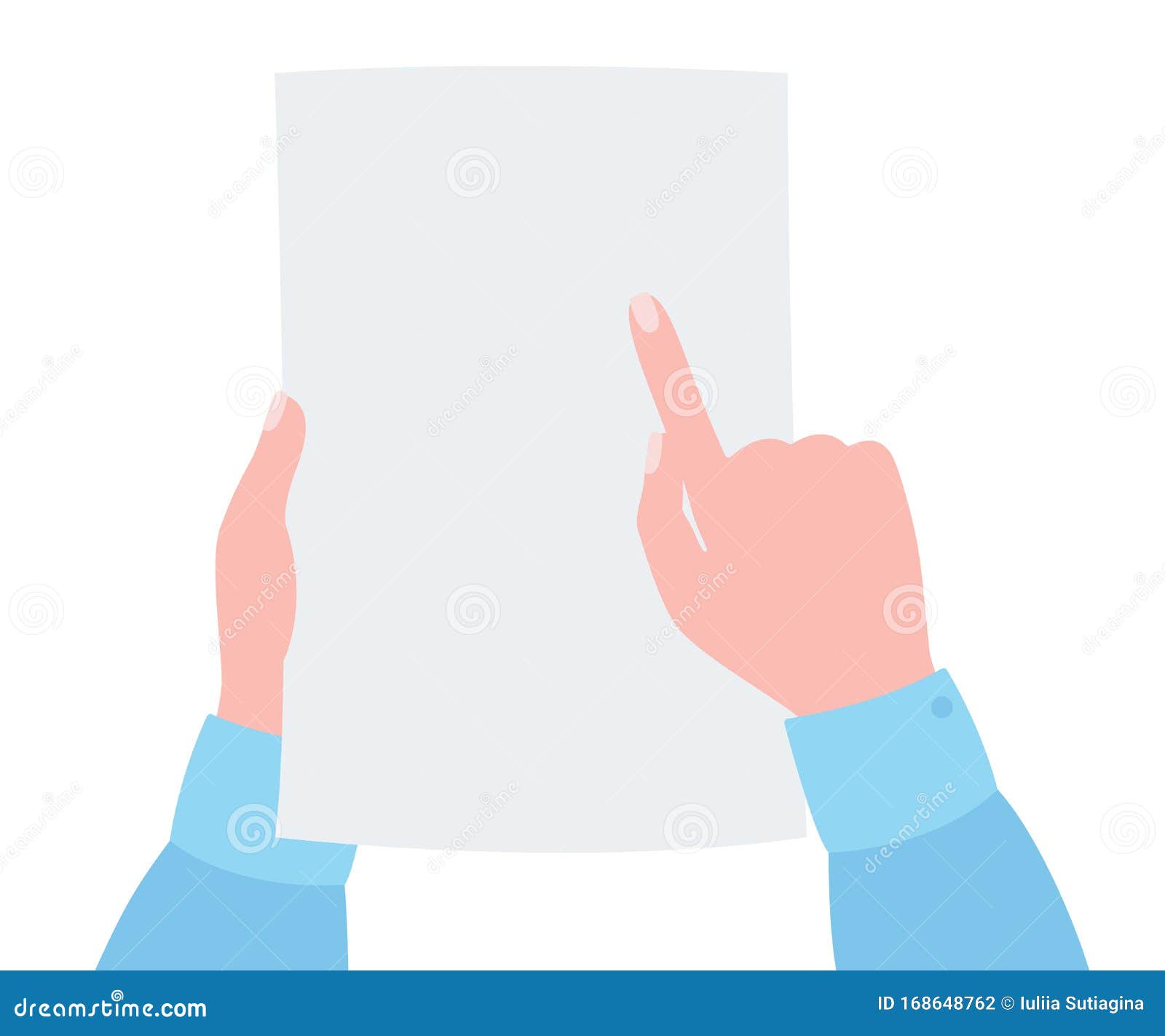 Sheet of Paper in Human Hands. Finger Pointing To Important in Document ...