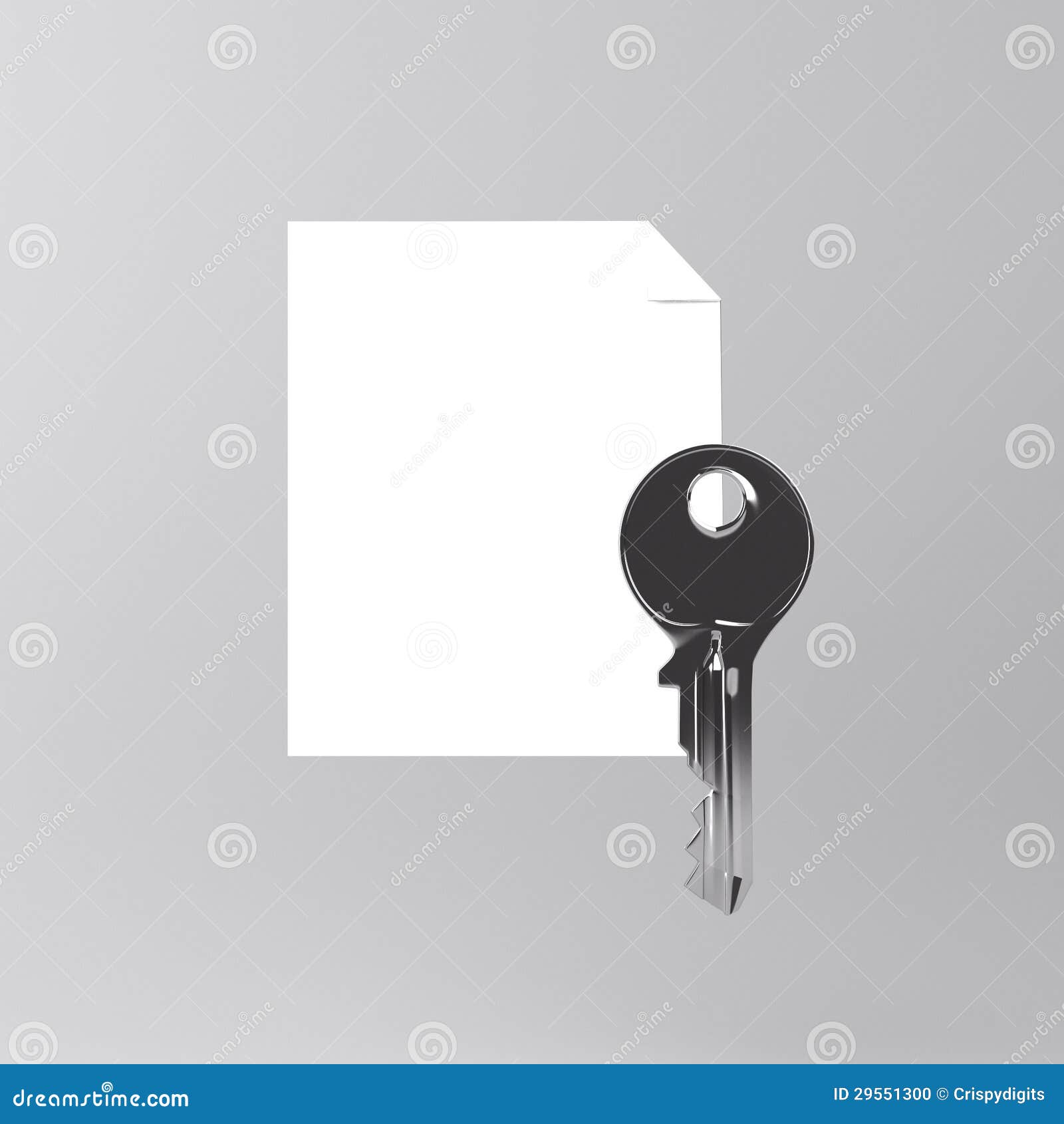 Sheet of Paper and a Key Icon Stock Illustration - Illustration of ...