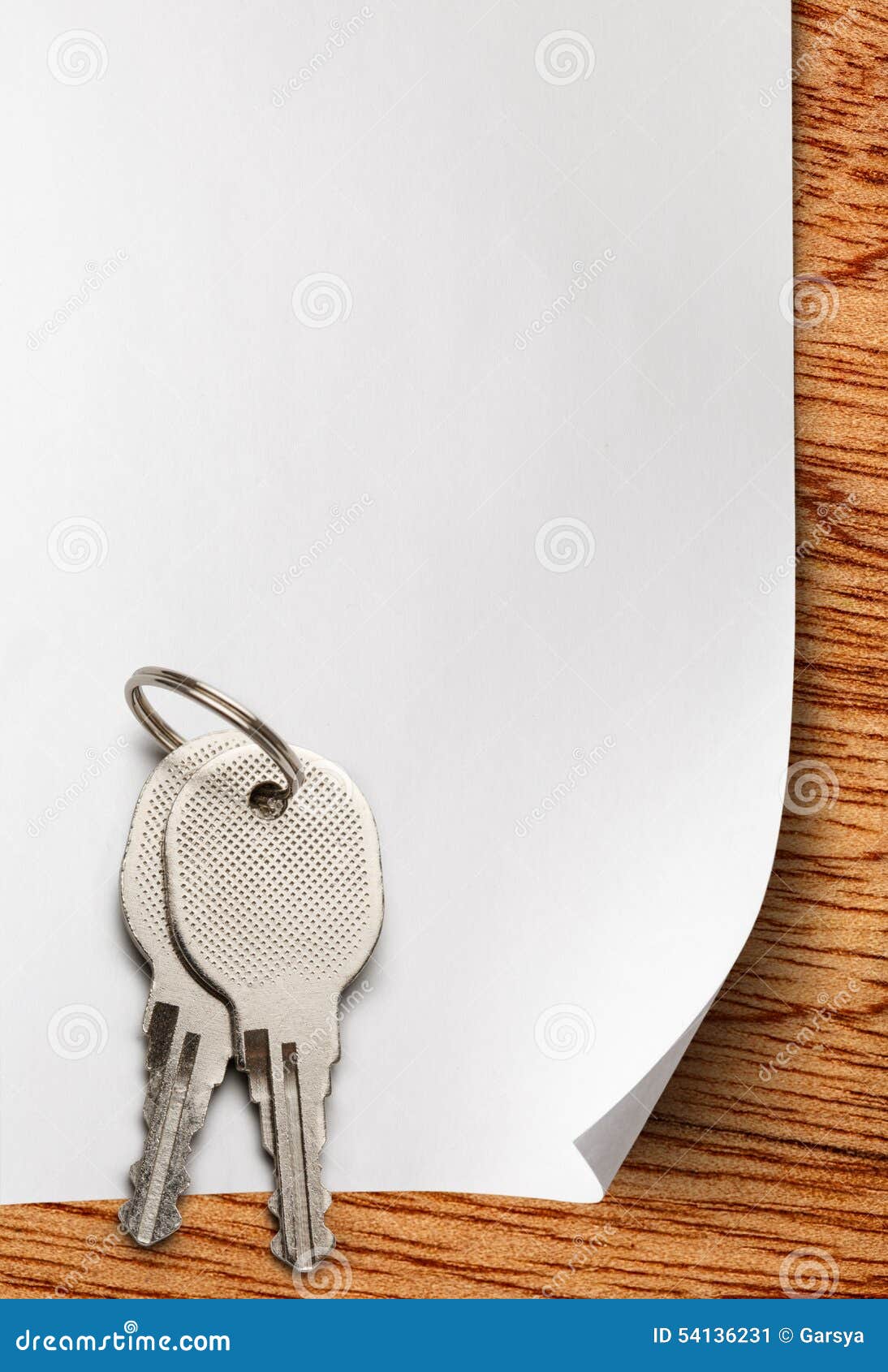 Sheet of paper with keys stock image. Image of clean - 54136231