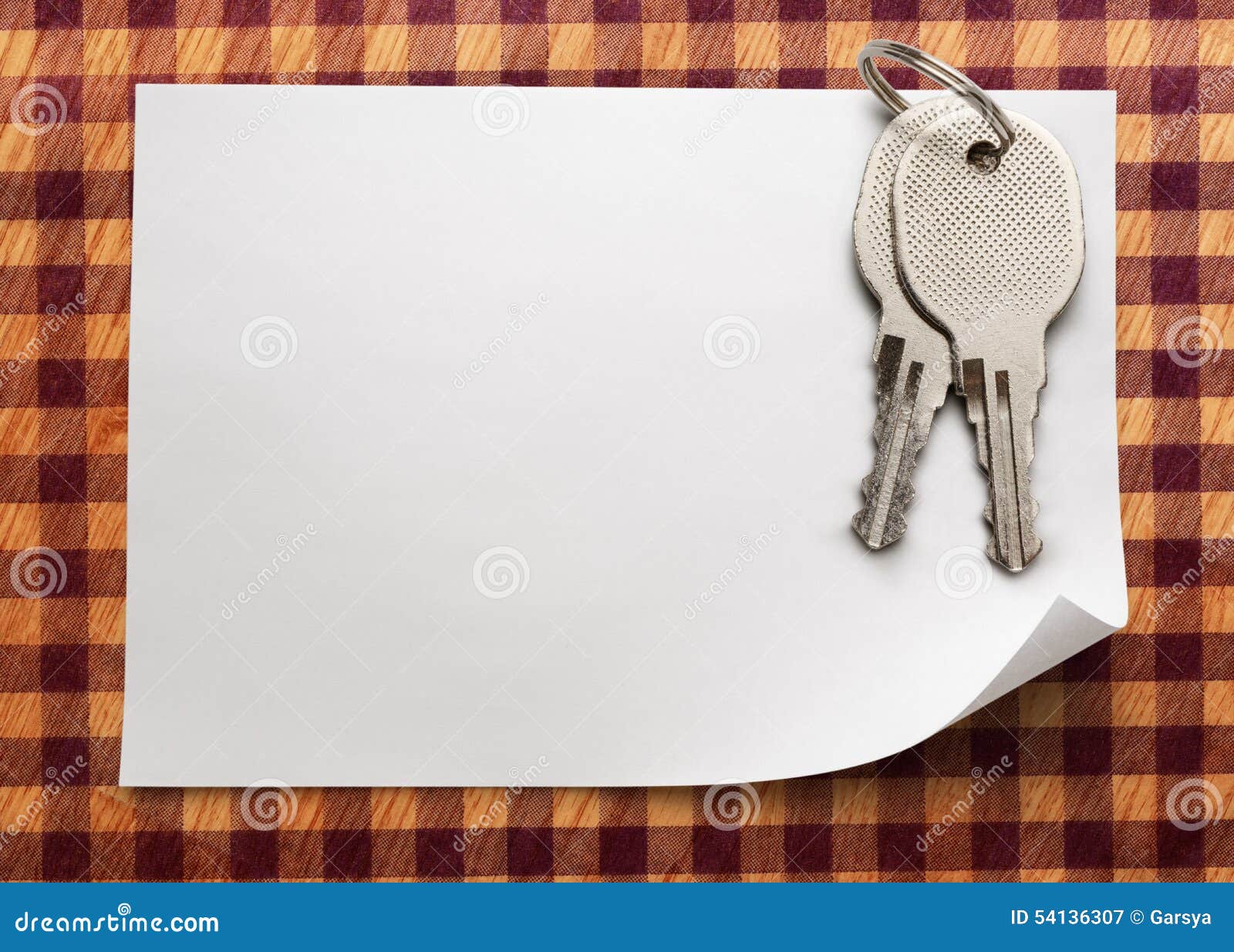 Sheet of paper with keys stock image. Image of board - 54136307