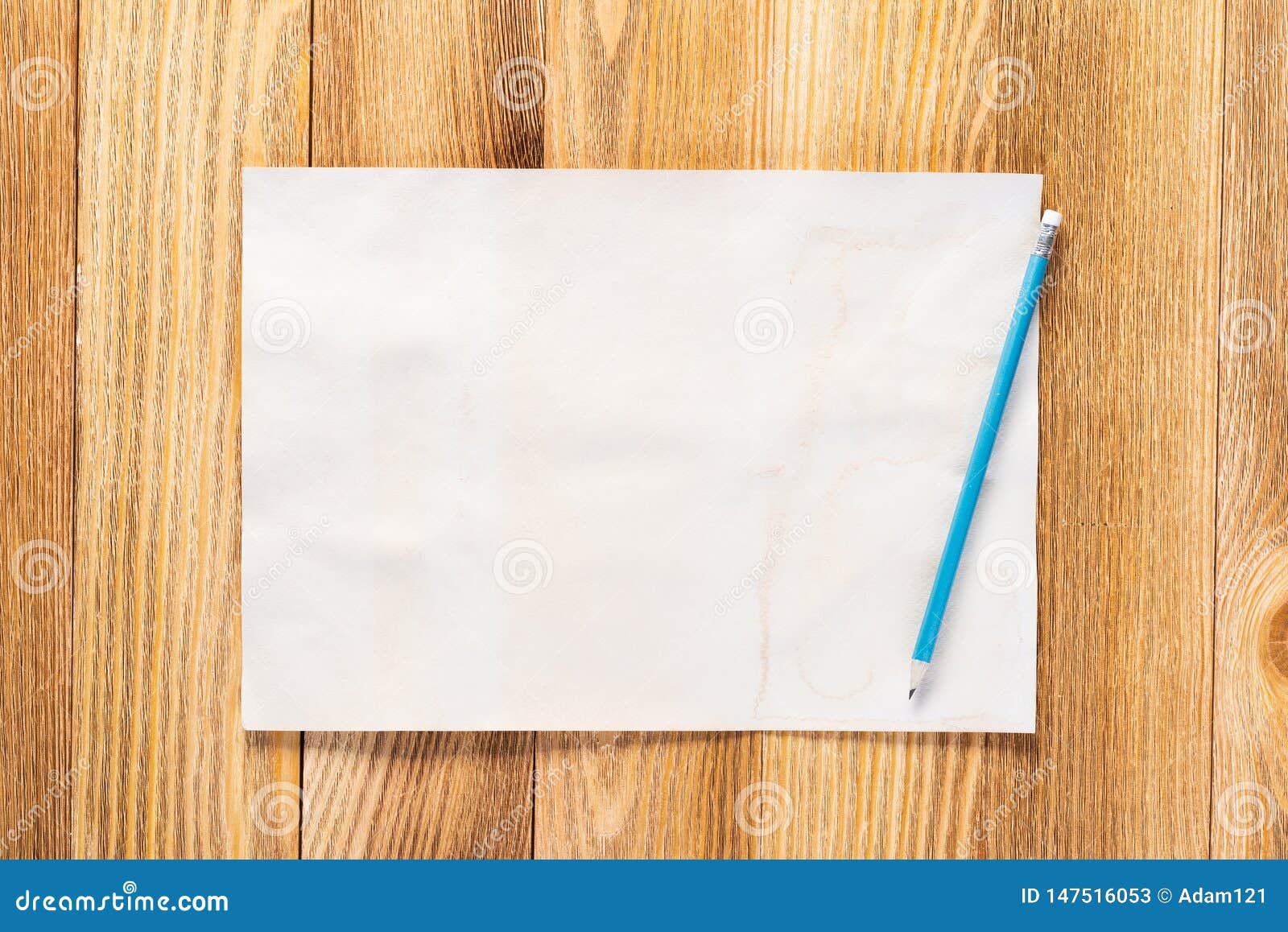 Sheet of Paper Lying on Wooden Table Stock Image - Image of natural ...