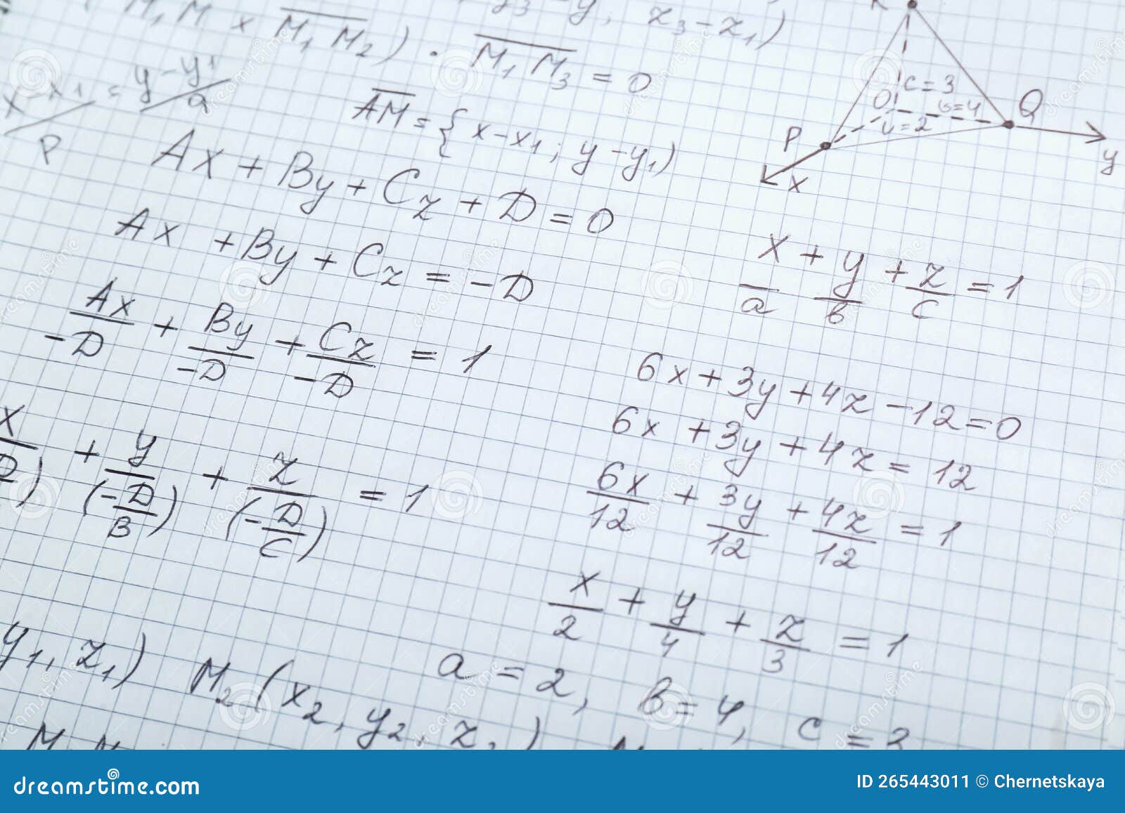 Sheet of Paper with Many Different Mathematical Formulas Stock Image ...