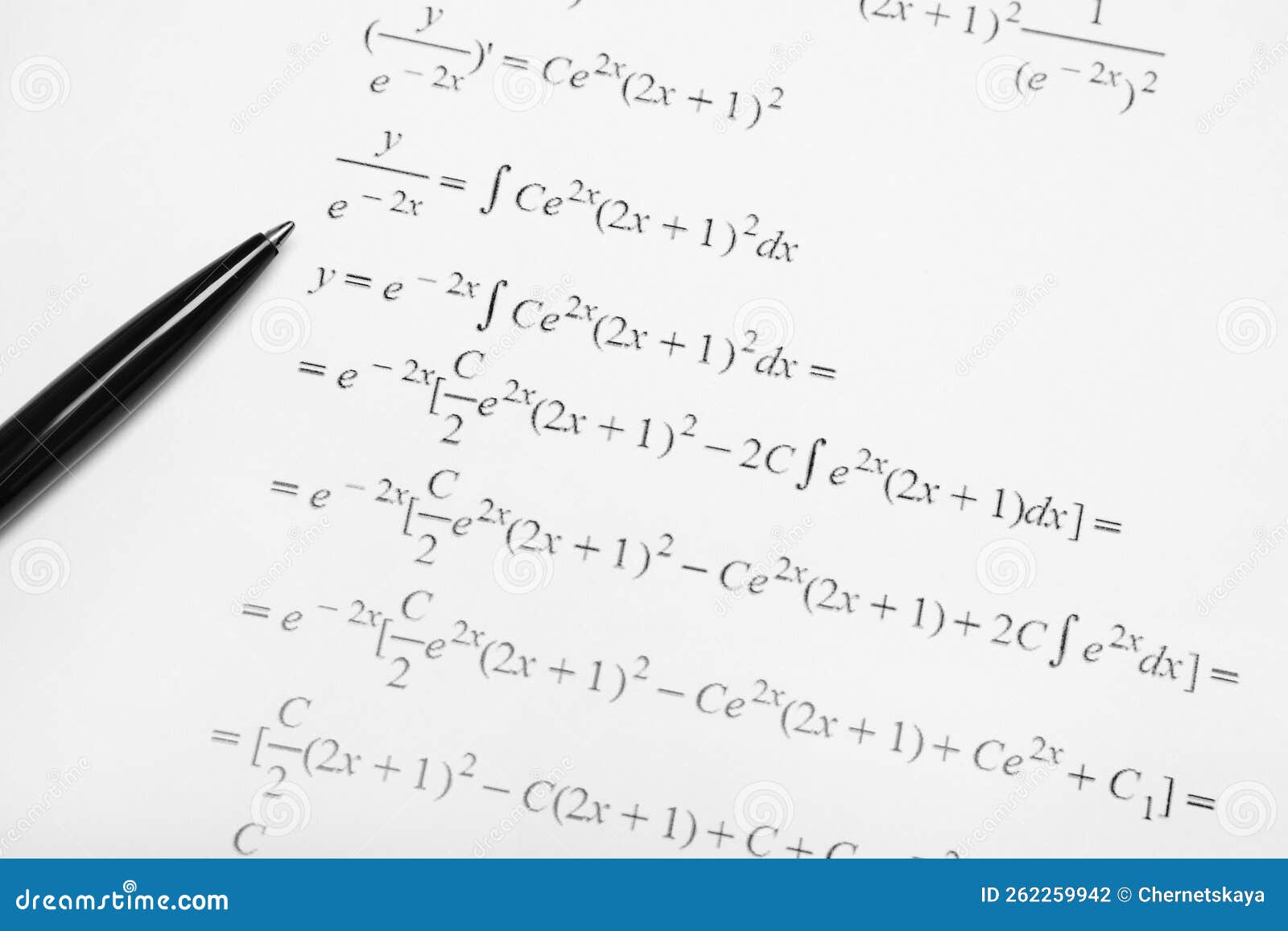 Sheet of Paper with Mathematical Formulas and Pen Stock Photo - Image ...