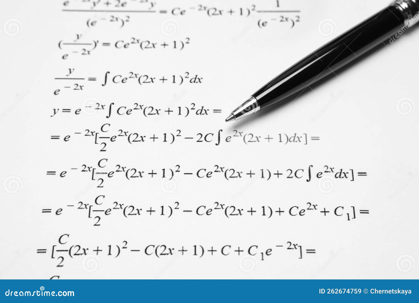 Sheet of Paper with Mathematical Formulas and Pen, Closeup Stock Image ...