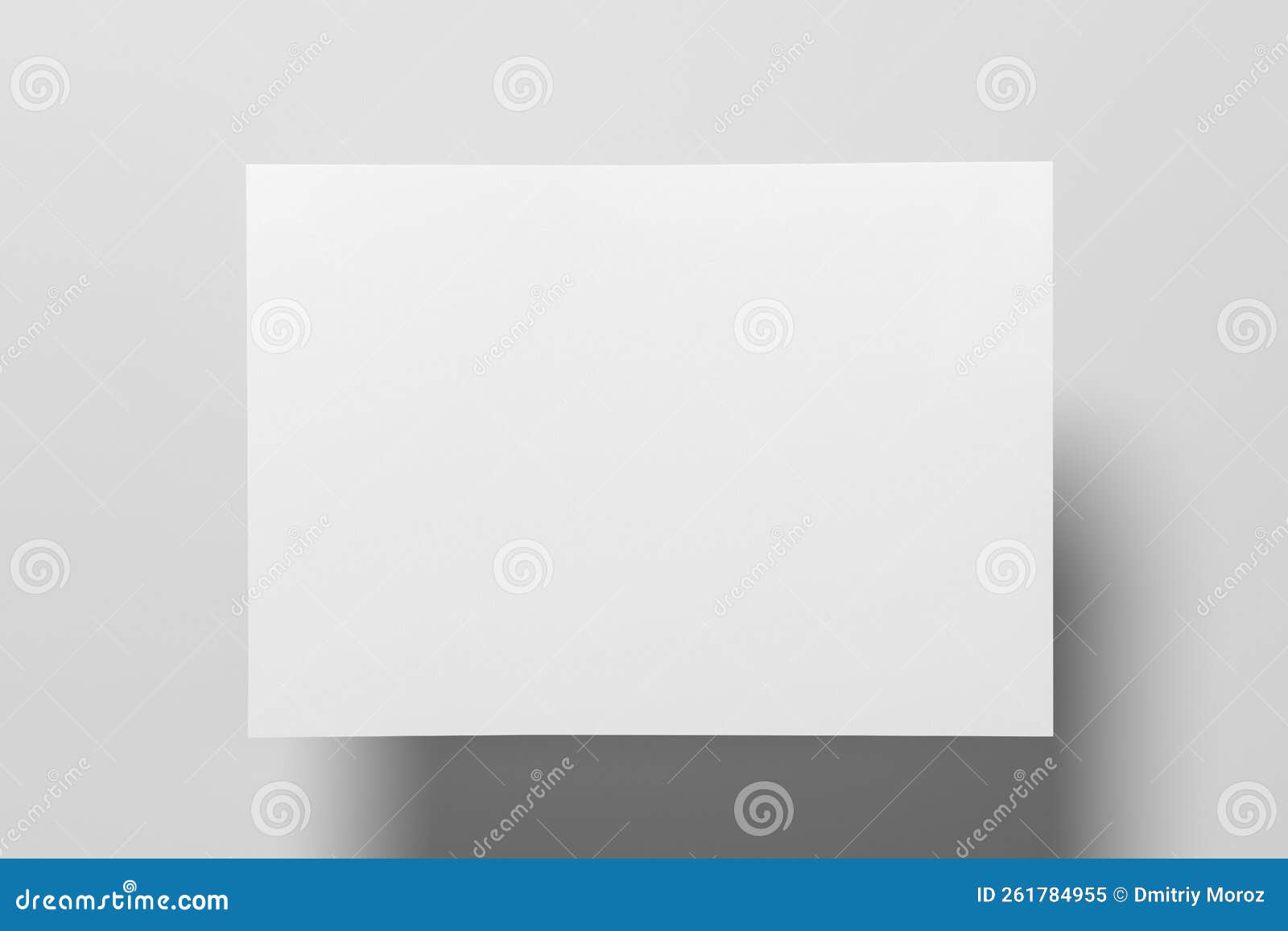 A Sheet of Paper Mock Up Floating Above the White Table Stock ...