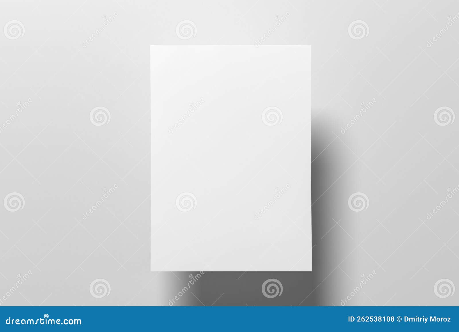 A Sheet of Paper Mock Up Floating Above the White Table Stock ...
