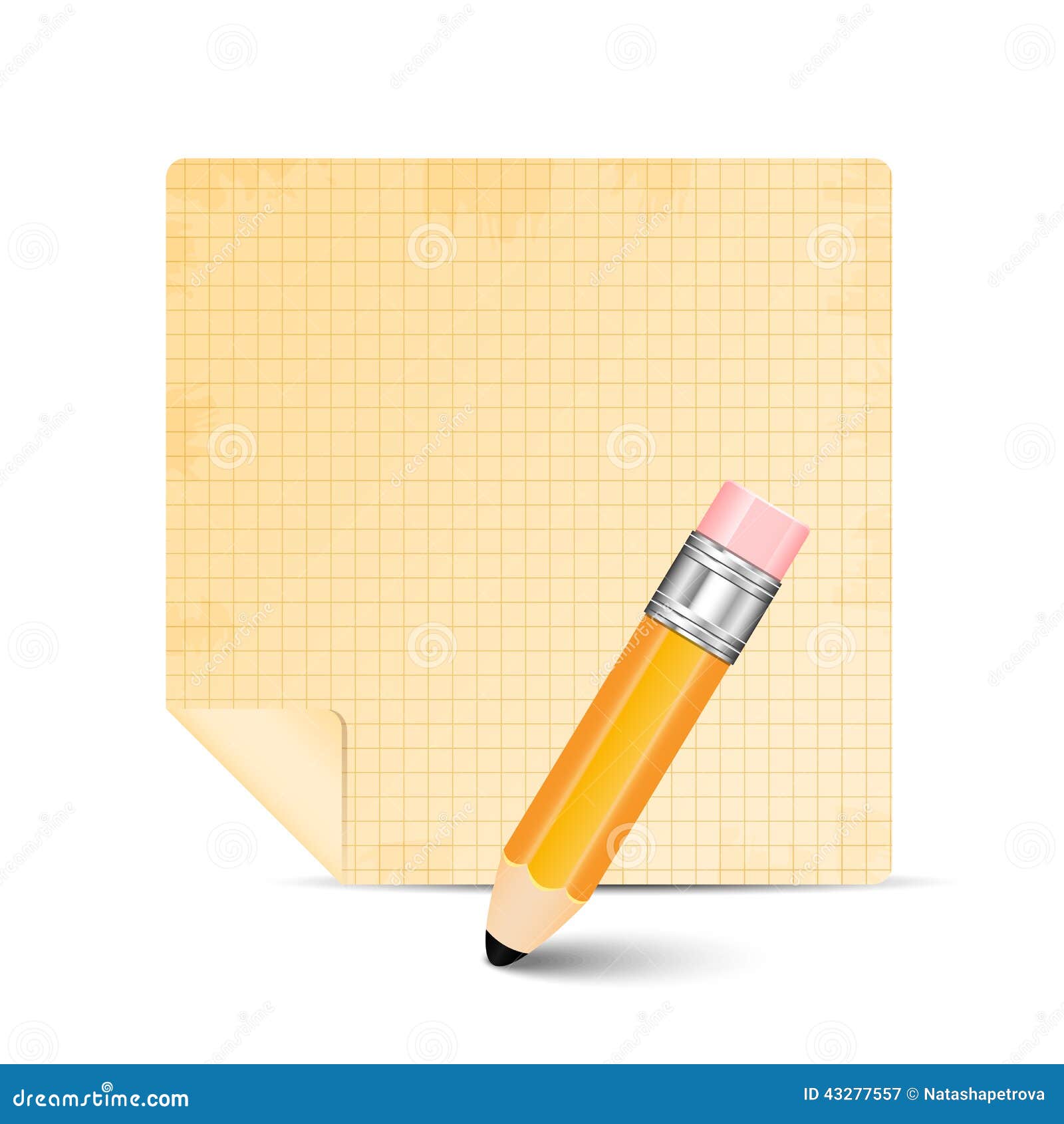 Sheet of paper and pencil stock illustration. Illustration of graphic ...