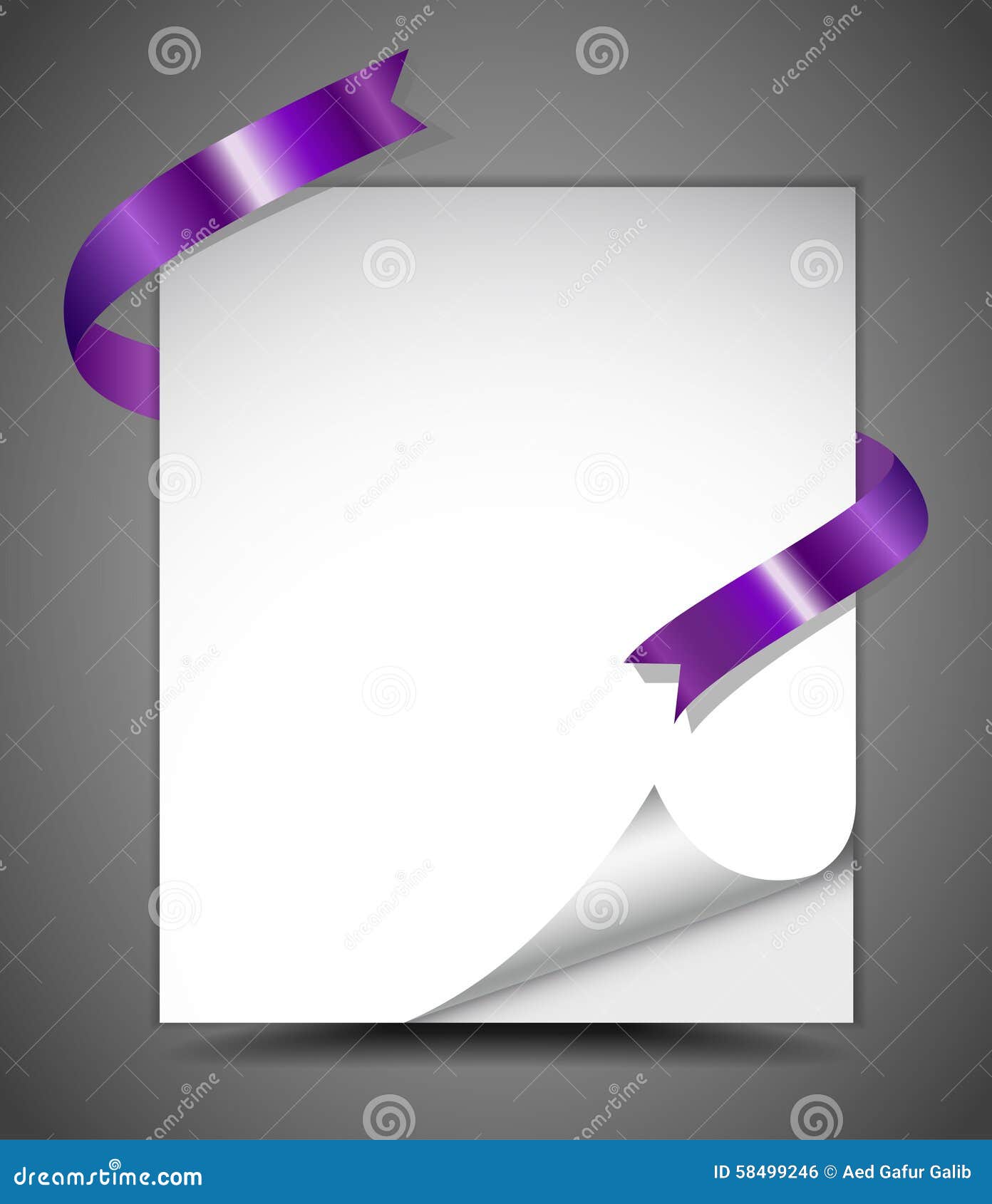 Sheet paper with ribbon stock vector. Illustration of party - 58499246