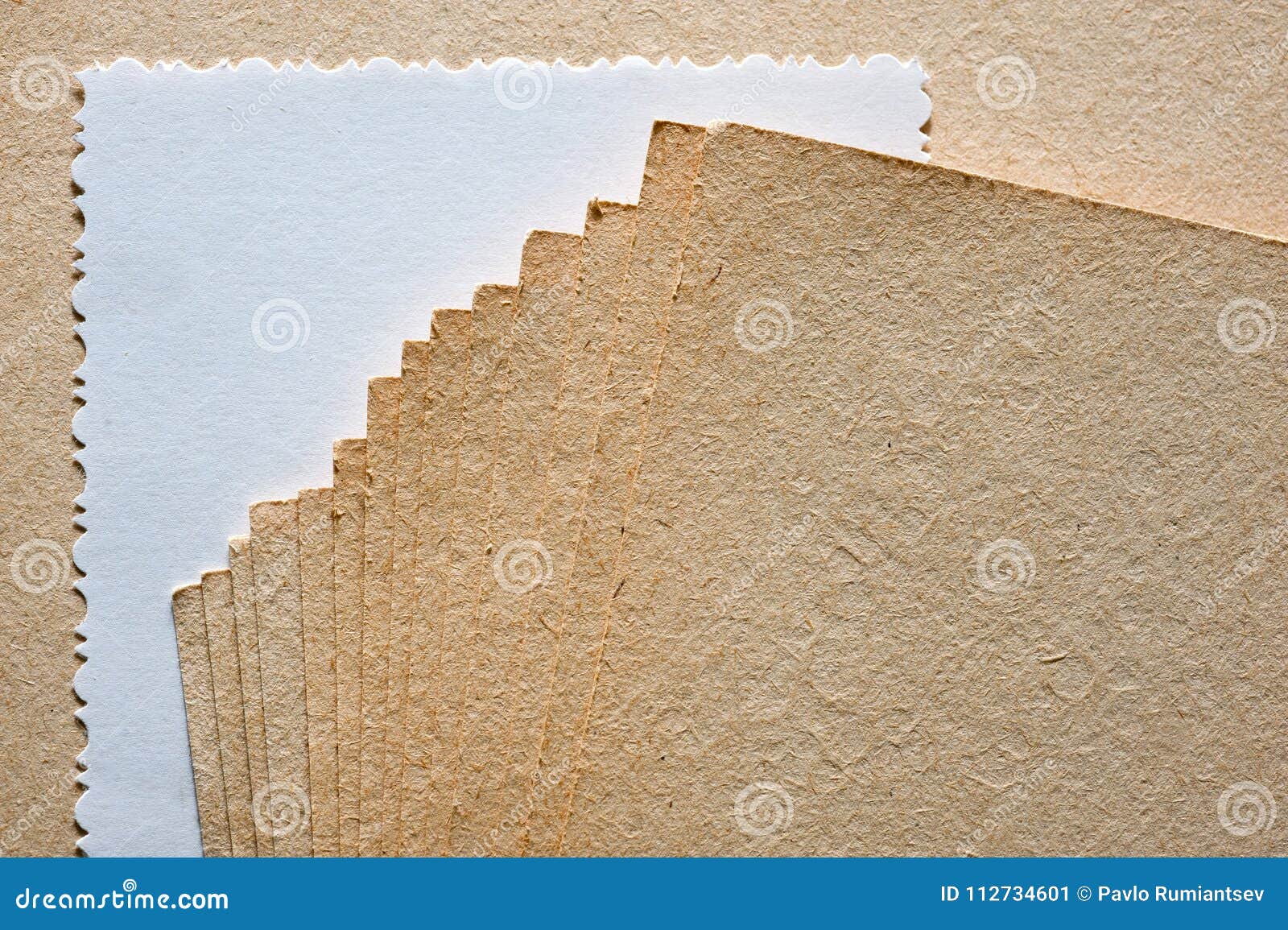 Sheet of Paper and Rough, Textured Cardboard Stock Image - Image of ...
