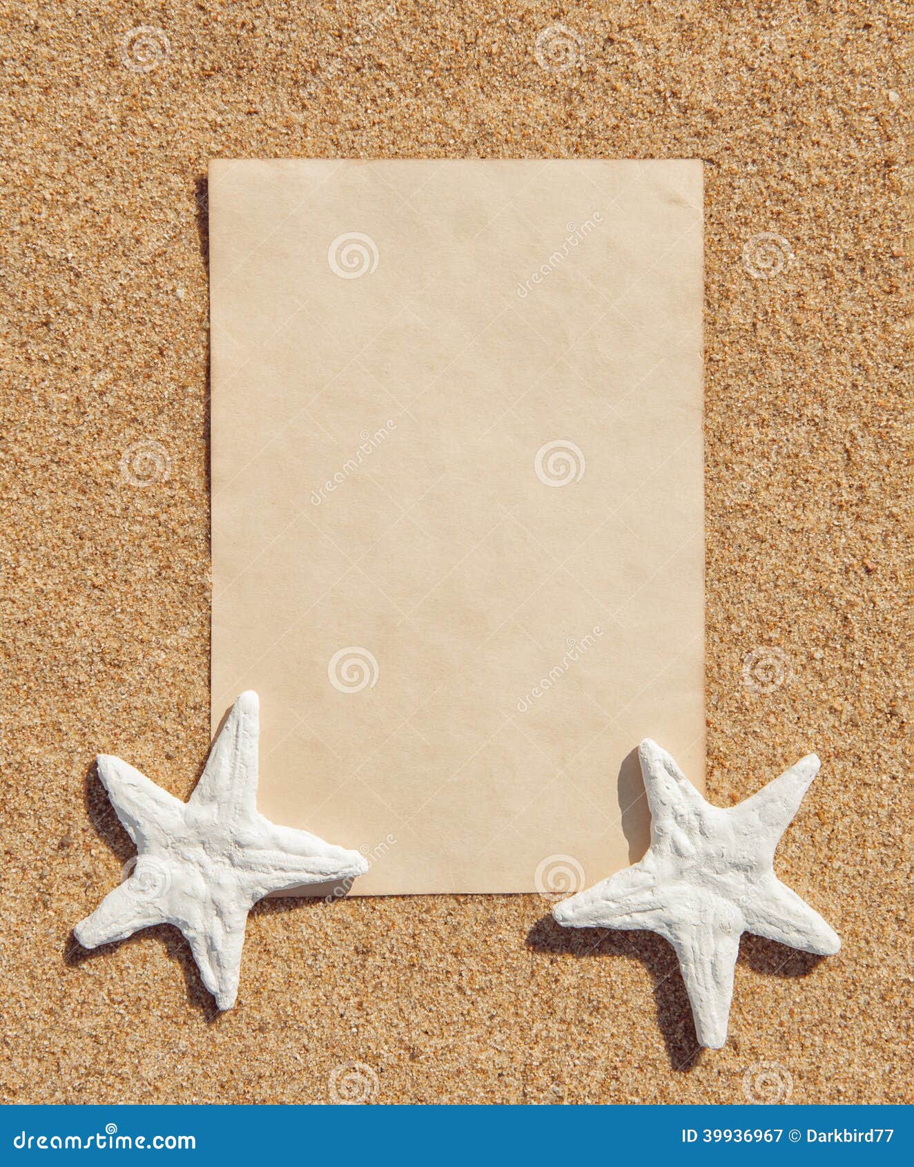 Sheet of Paper and Seashells on the Sand Stock Image - Image of grain ...
