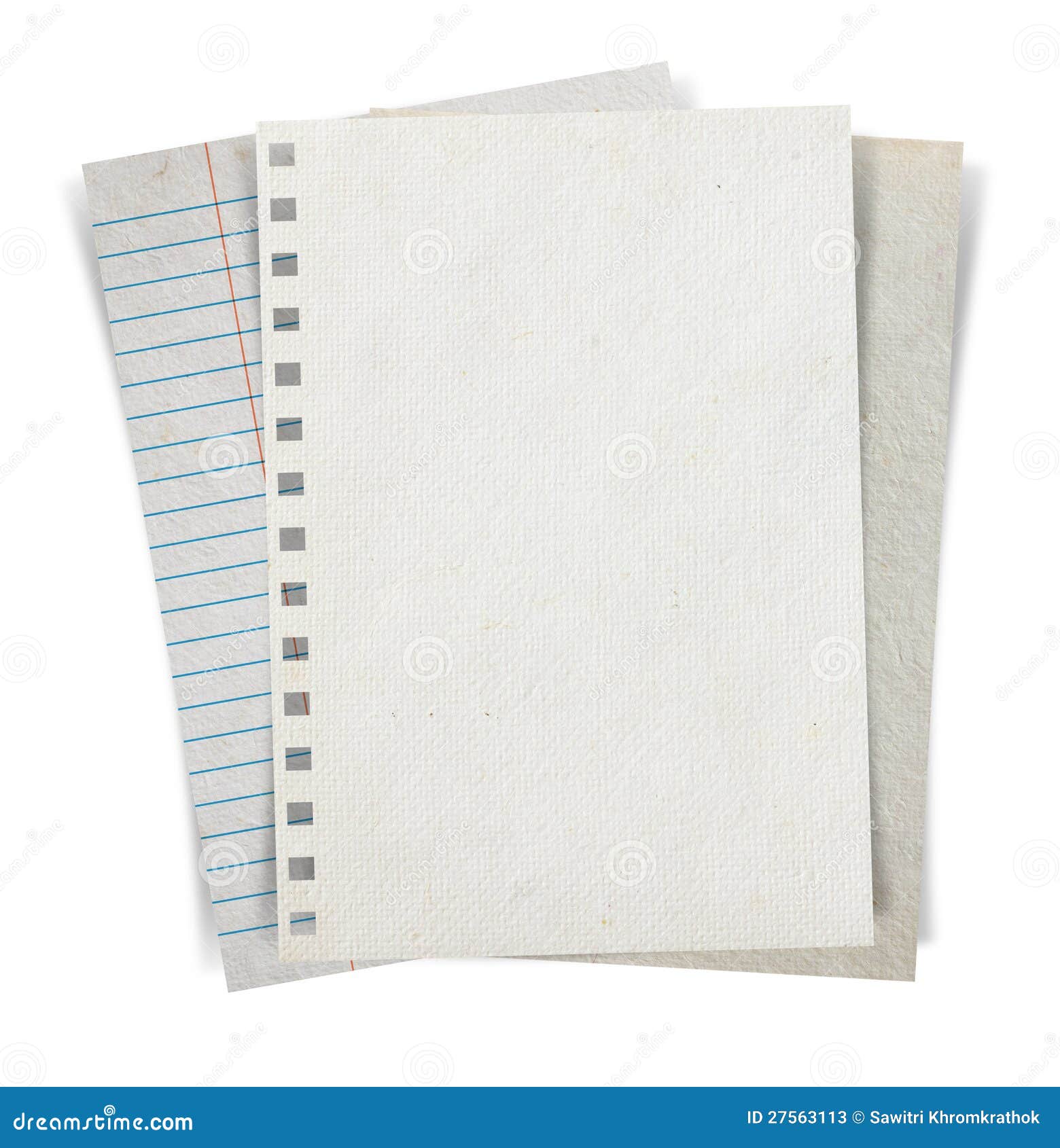 Sheet of Paper Stack on White Background Stock Image - Image of group ...
