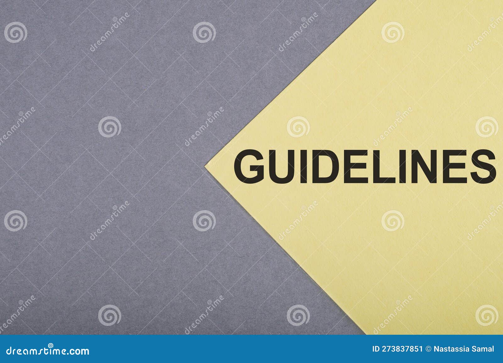 A Sheet of Paper with the Text GUIDELINES on the Desktop. Top View of ...