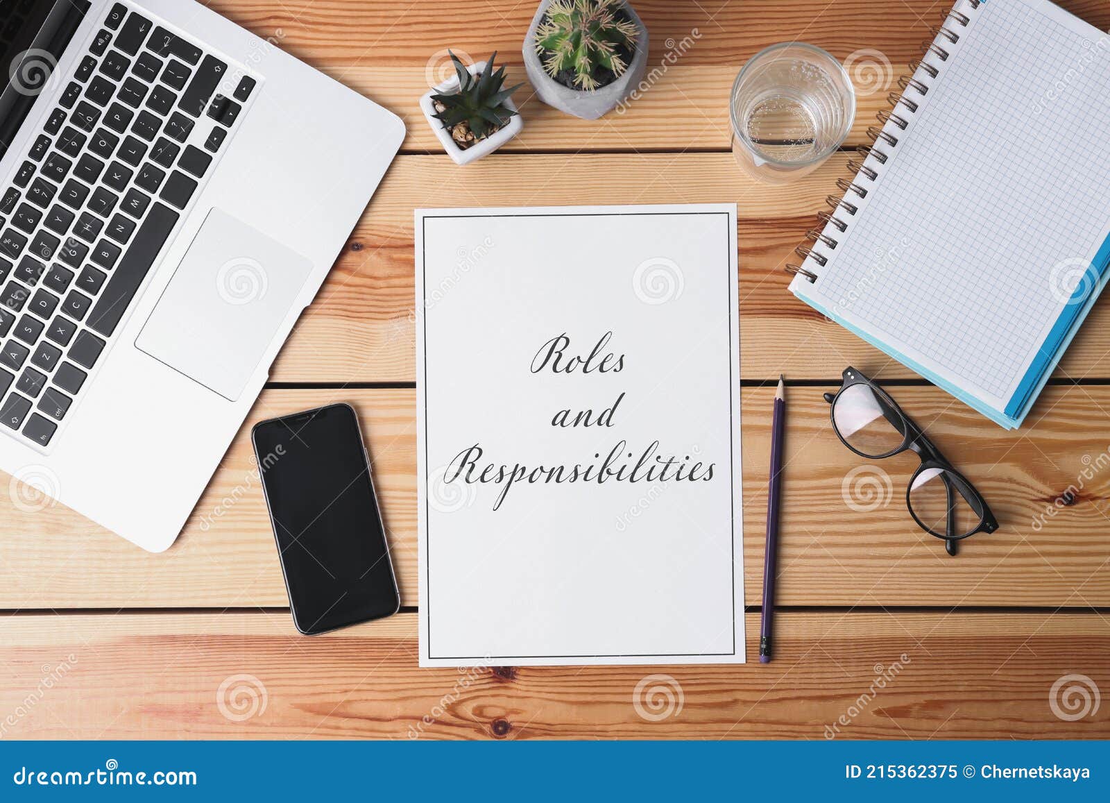 Text Roles And Responsibilities On White Paper Plate In Businessman ...